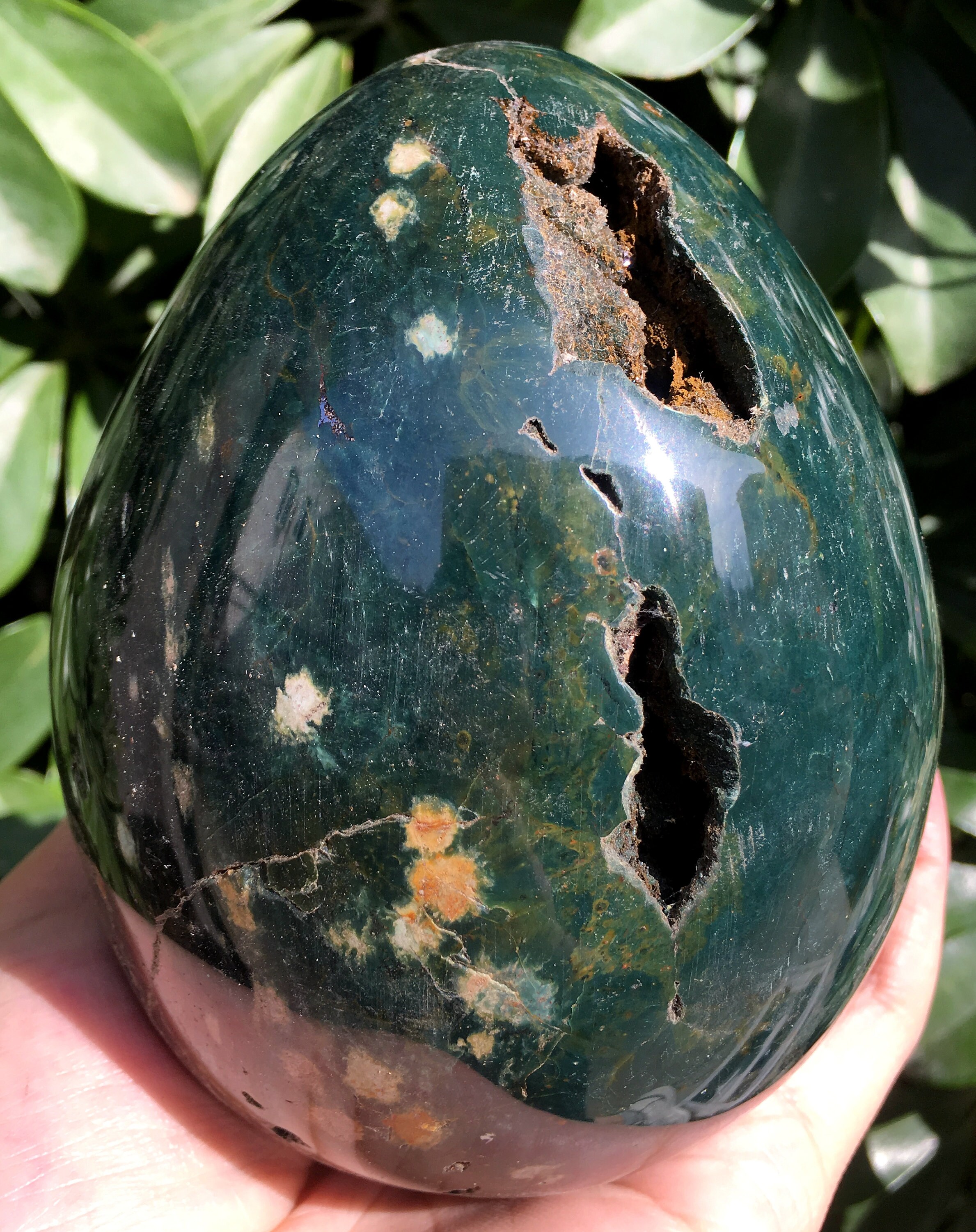 Natural Large Ocean Jasper Crystal Egg/Palm Stones | Etsy