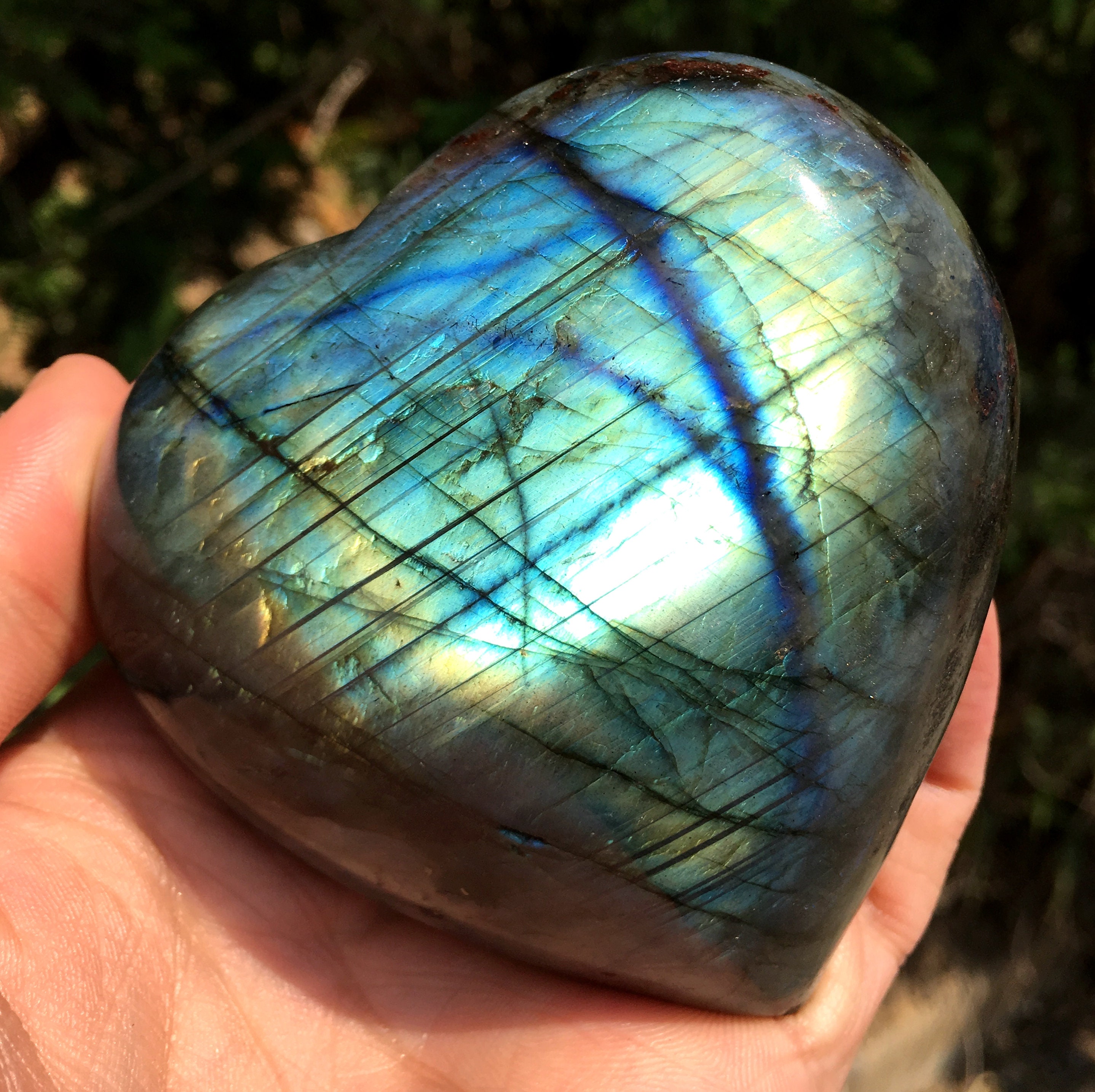 Rainbow Heart Shaped Labradorite Stone/Labradorite | Etsy