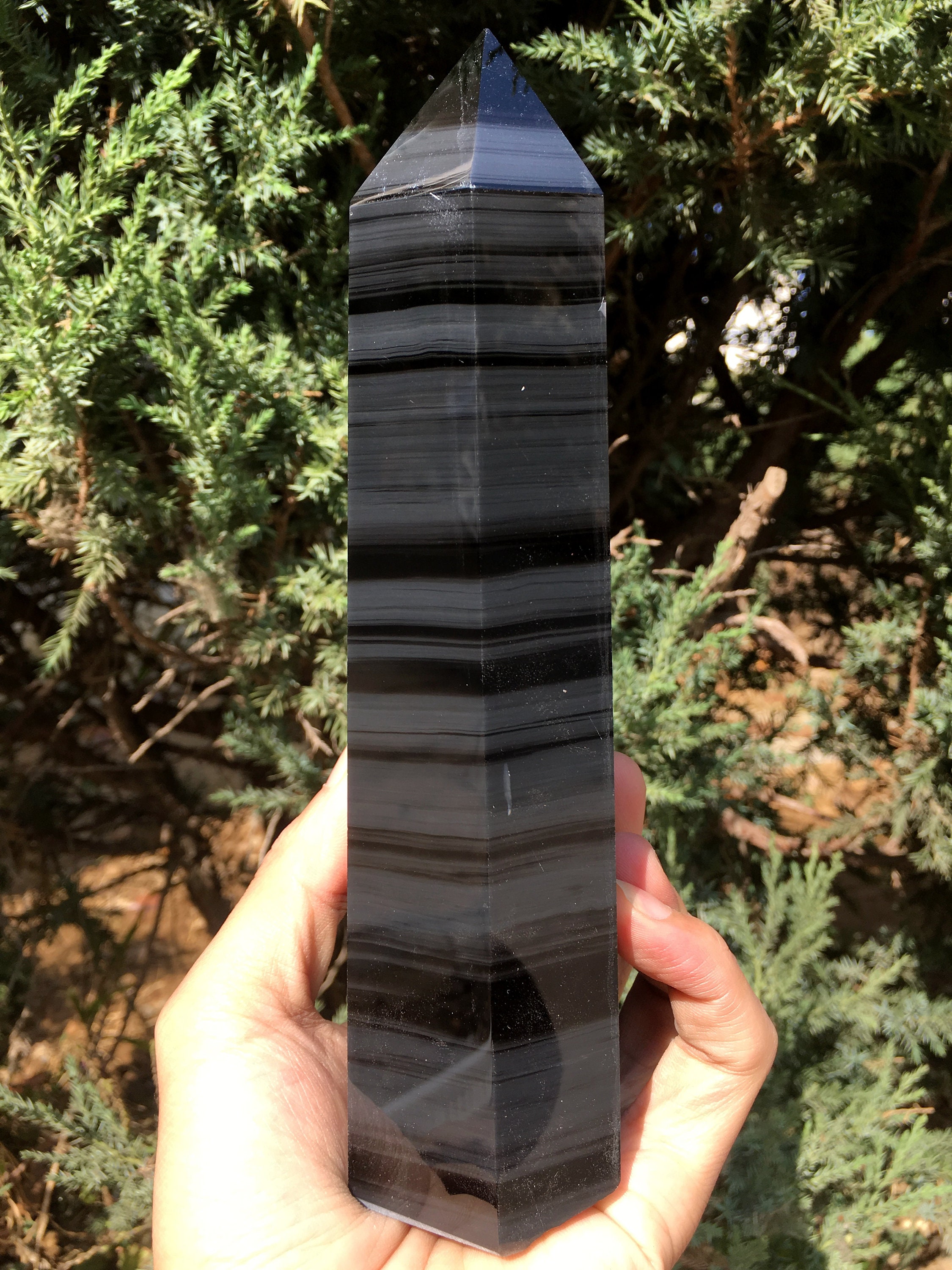 Natural Best Clear obsidian Polished Tower Shaped/obsidian | Etsy