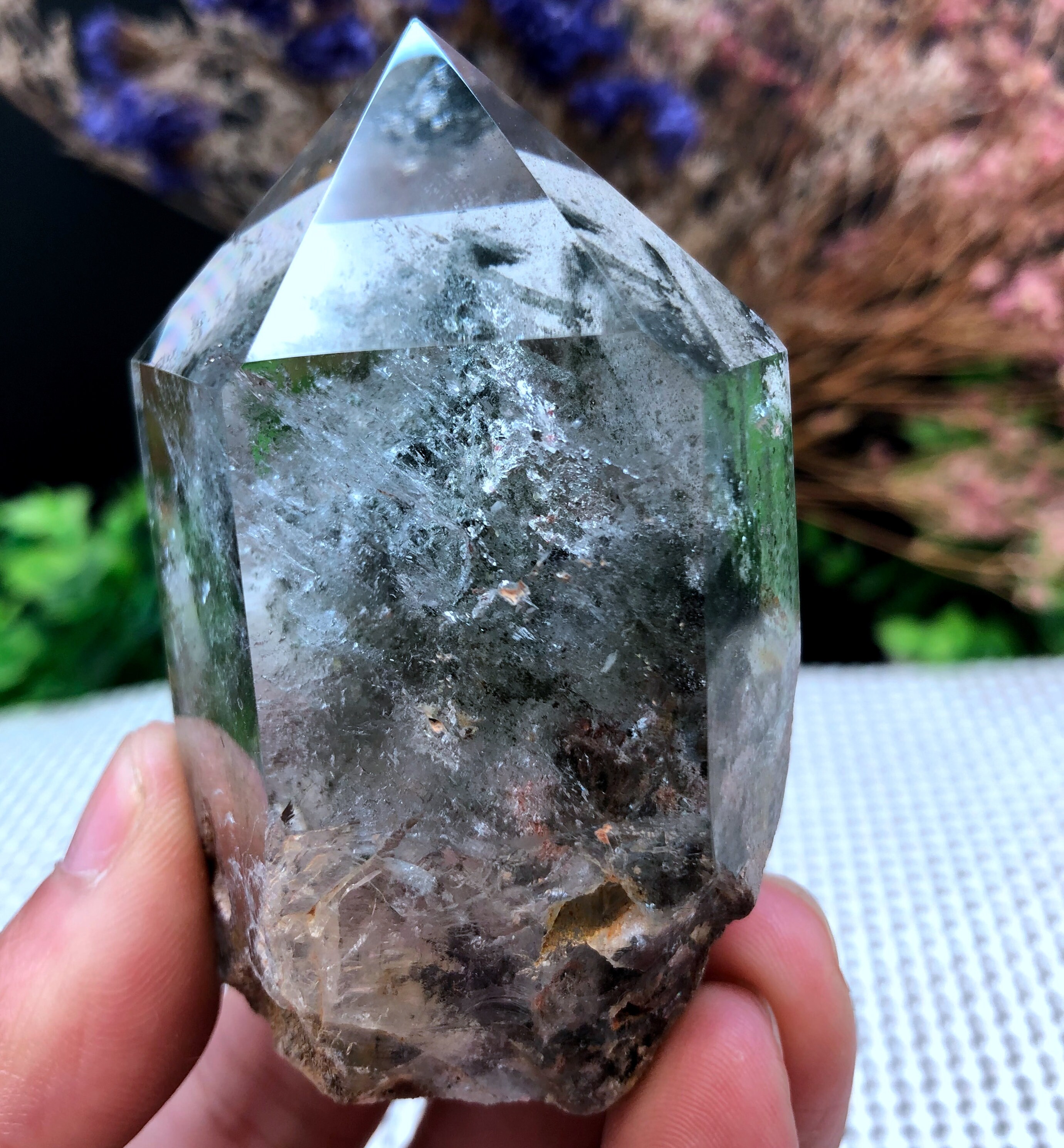 Rare Natural Large Included Garden Green Phantom Quartz Tower - Etsy