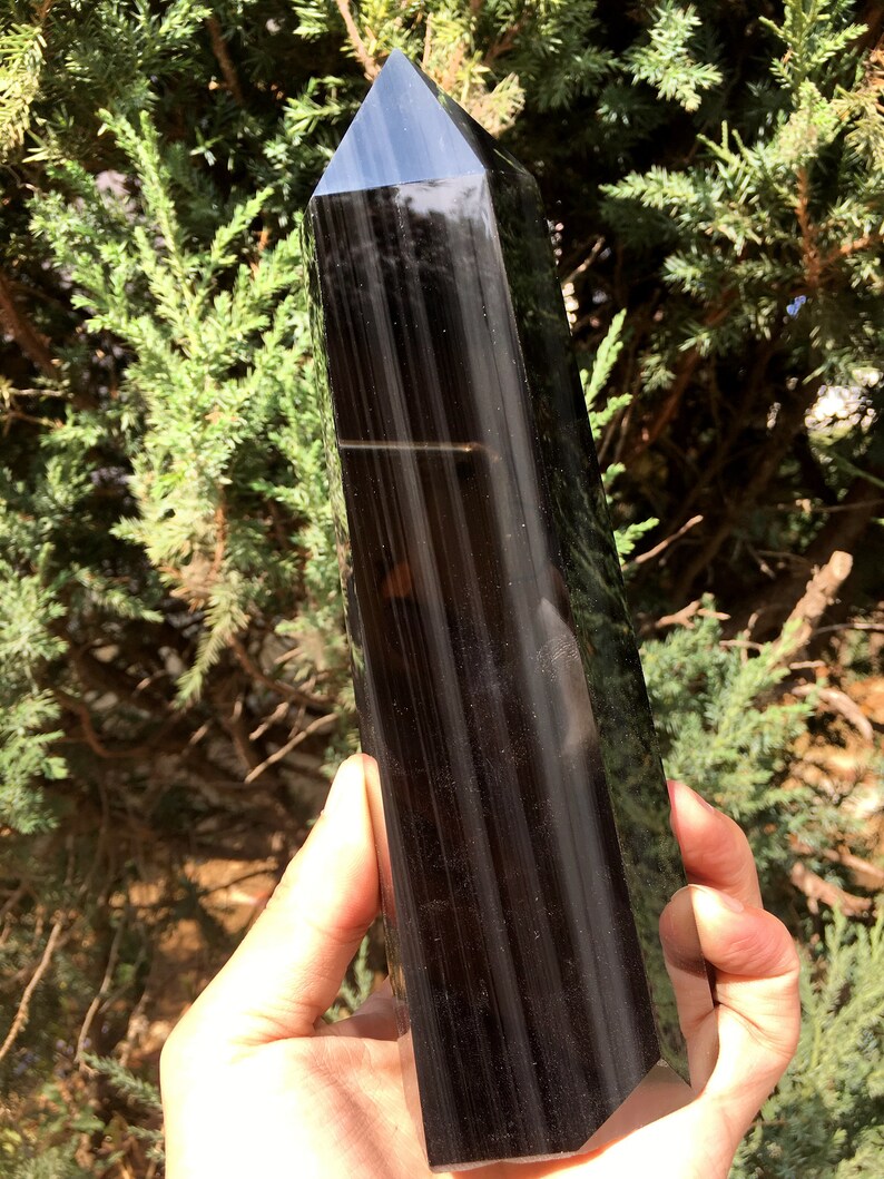 Natural Best Clear Obsidian Polished Tower Shaped/obsidian | Etsy