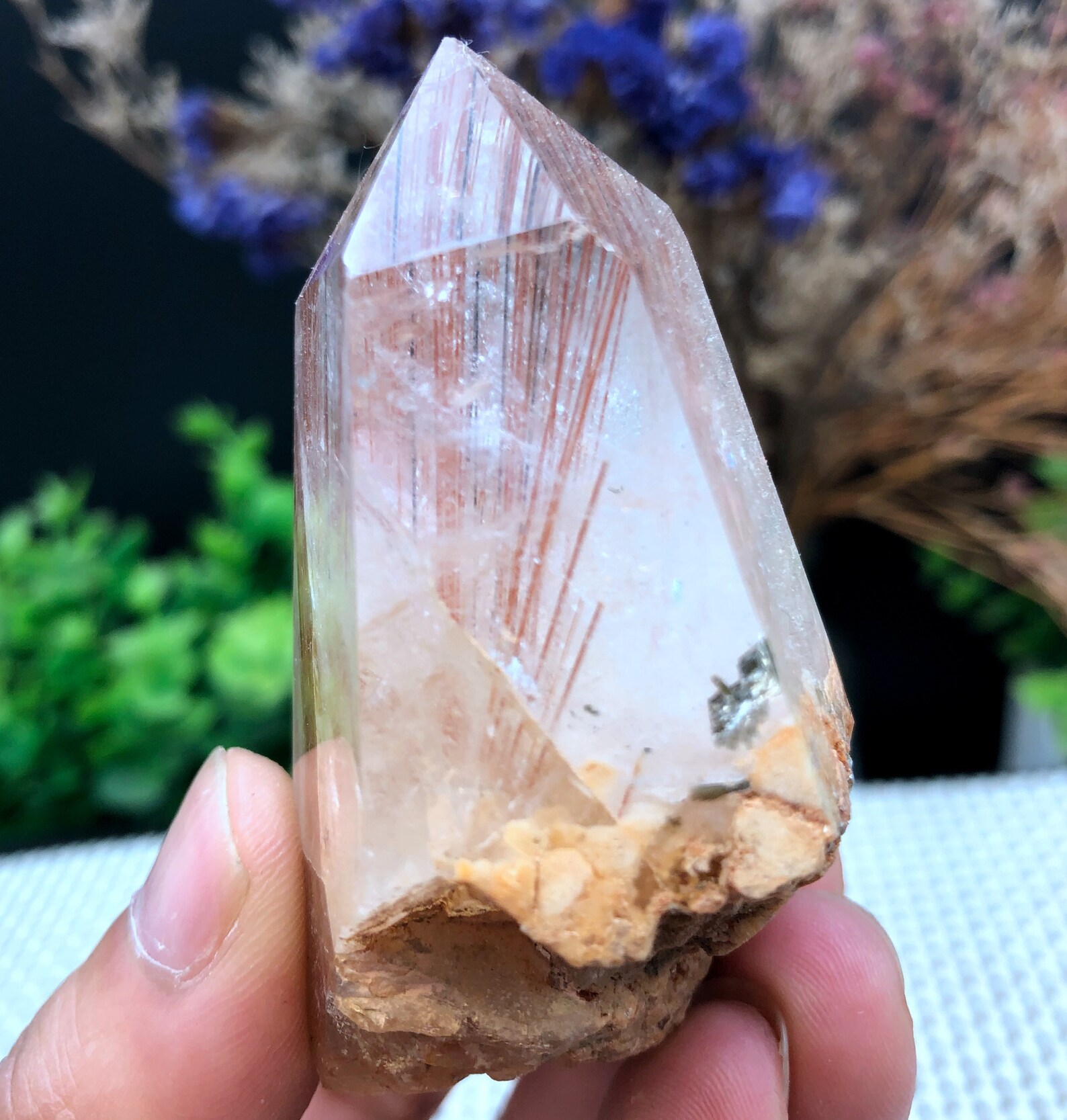 Rare Clear Golden Rutilated Inclusions Quartz Point/crystal Tower/gold ...