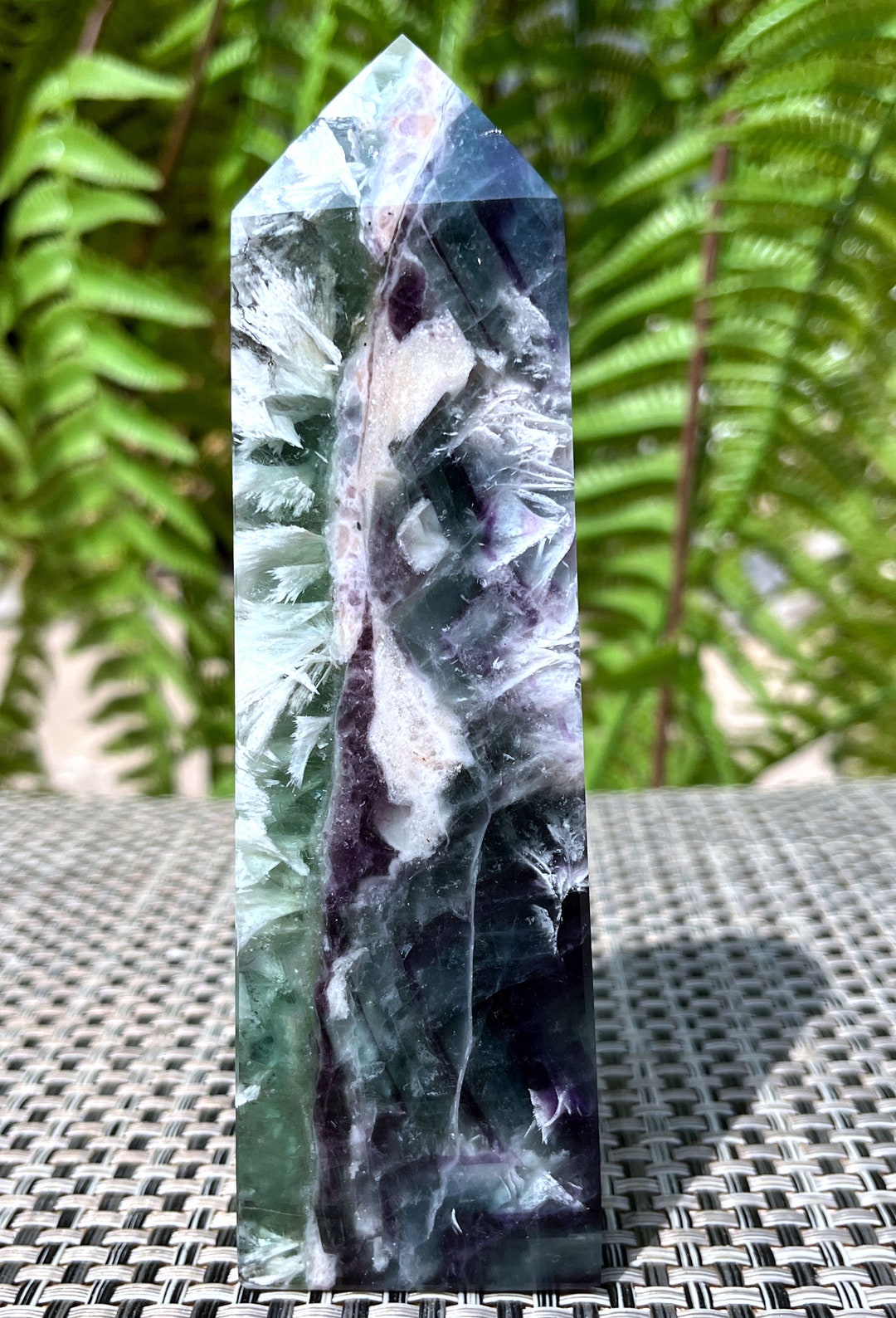 High Quality Rainbow Fluorite Crystal Tower Point/fluorite Tower/banded ...