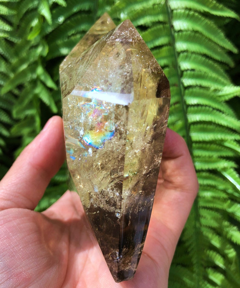 Natural Large Transparent Headed Yellow Citrine Crystal Quartz Point ...