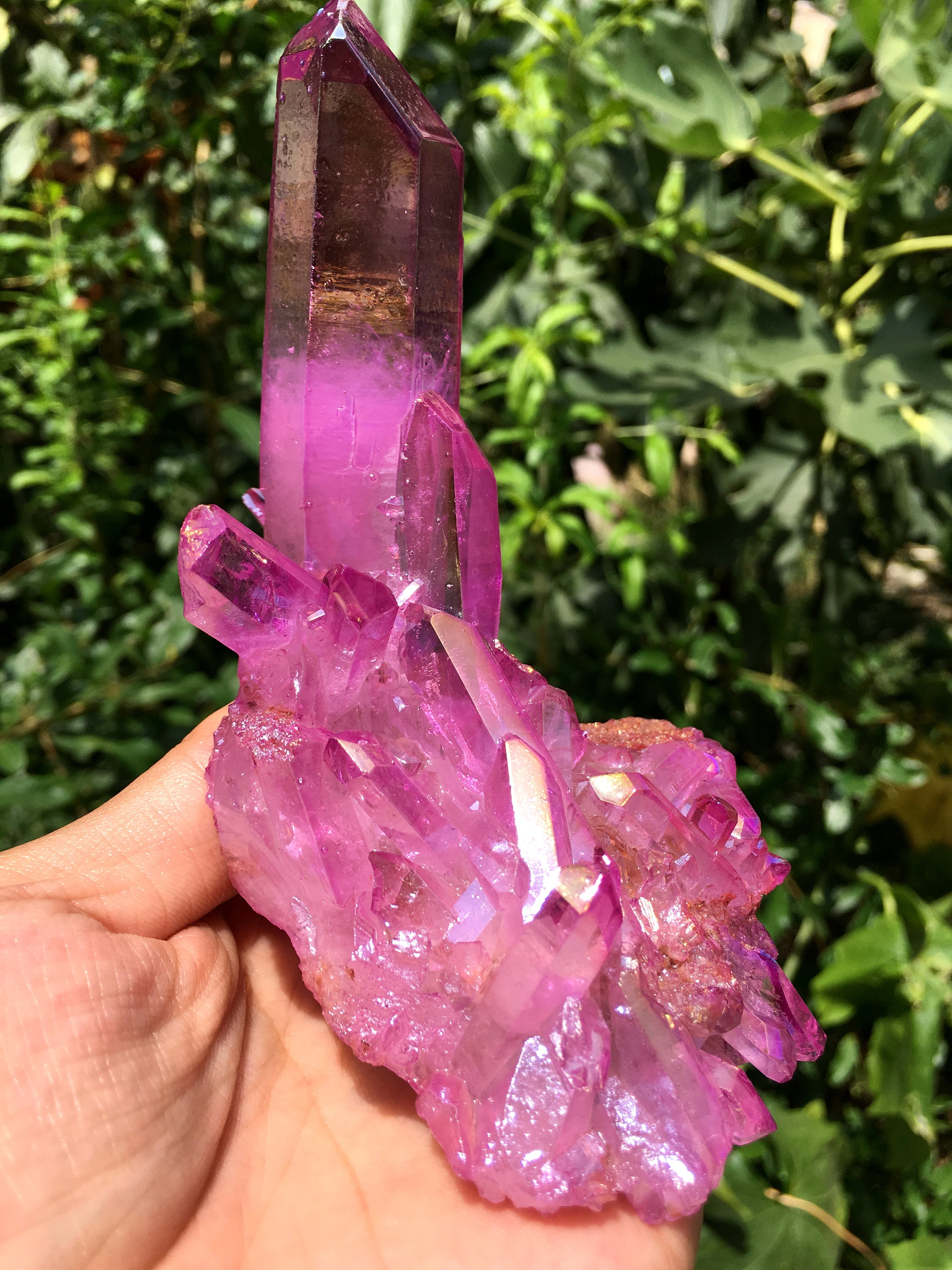 Pink Aura Quartz Crystal Cluster/angel Aura Quartz Crystal - Etsy