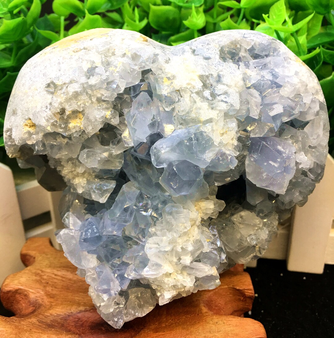 Natural Large Natural Celestite Geode-heart-shaped/large Raw Celestite ...