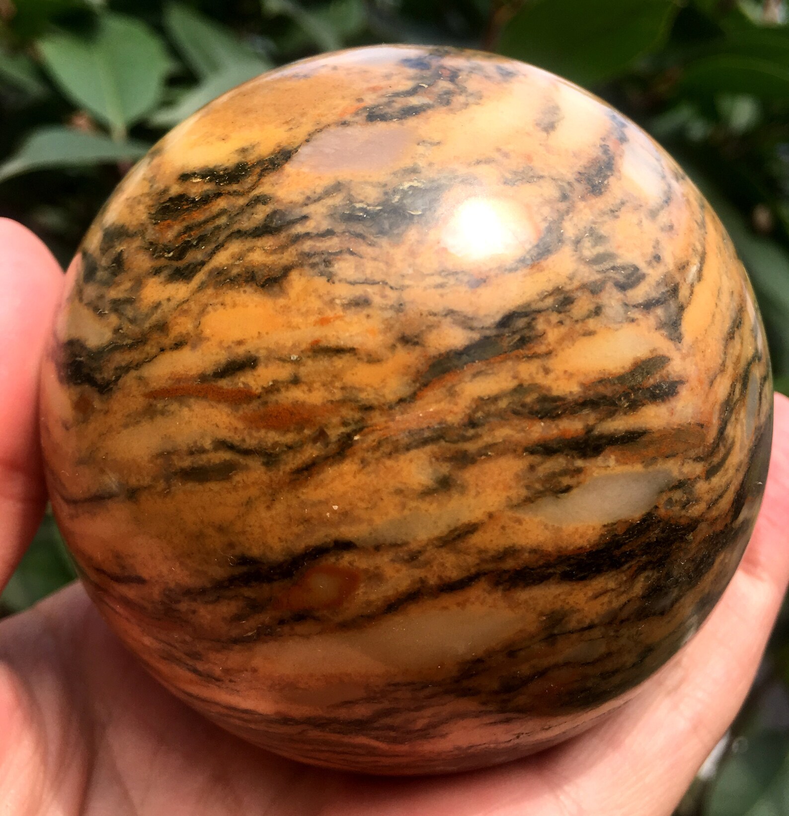 Natural Tiger Lines Stone Sphere /natural Tiger's Eye Ball/tumbled ...