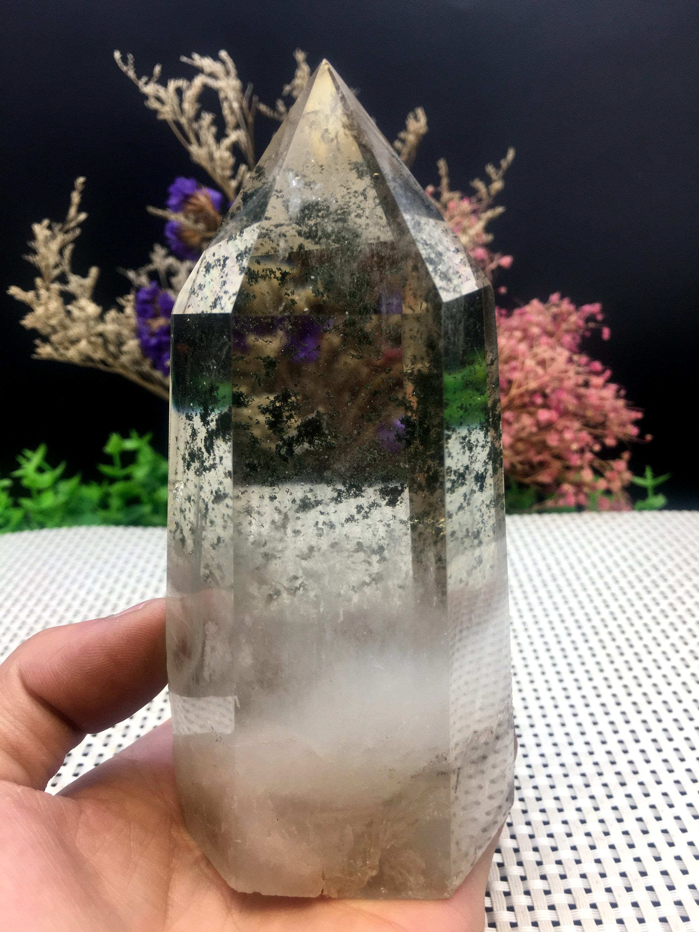 Rare Natural Large Included Garden Green Phantom Quartz Tower | Etsy