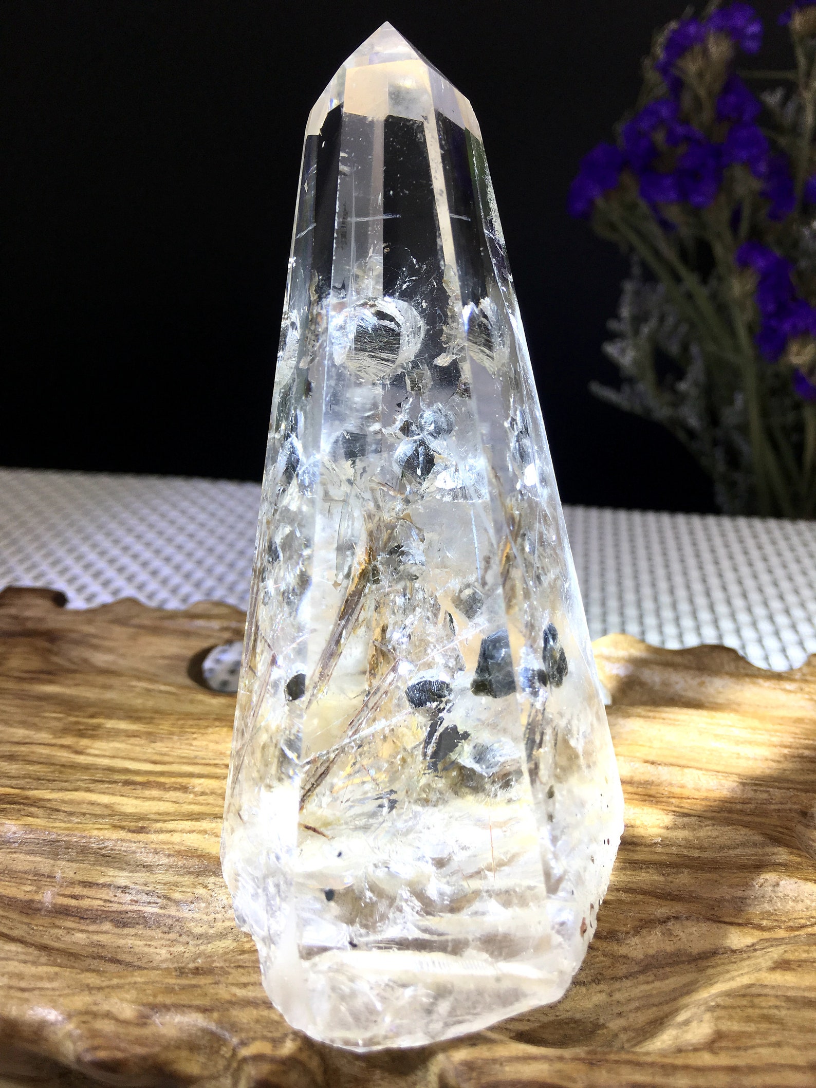 Rare Large Black Mica Quartz Tower/black Mica Included Crystal | Etsy