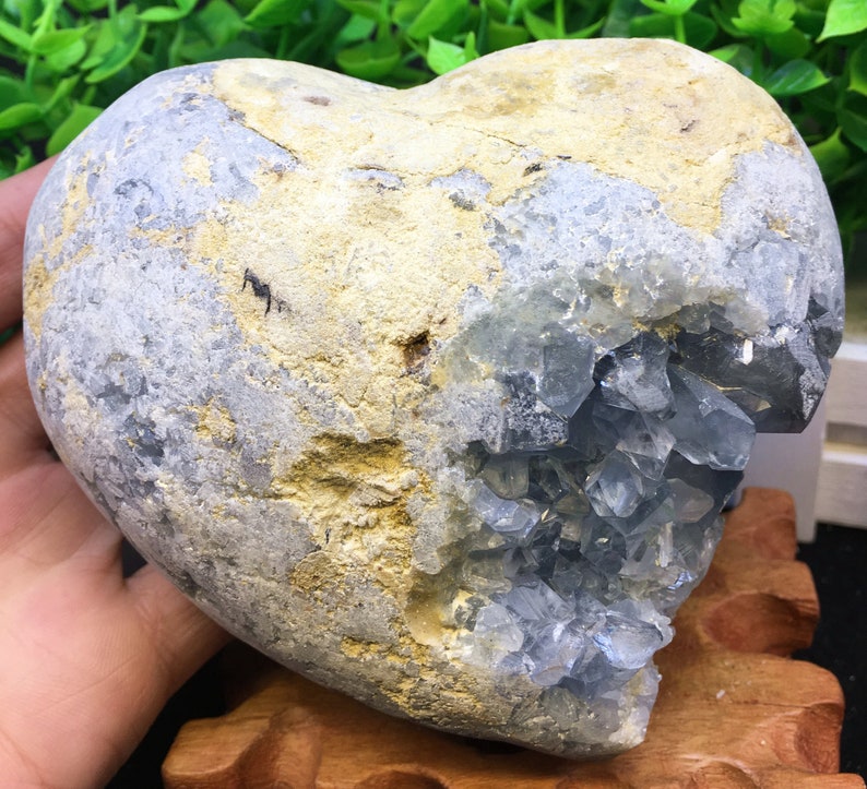 Natural Large Natural Celestite Geode-heart-shaped/Large Raw | Etsy