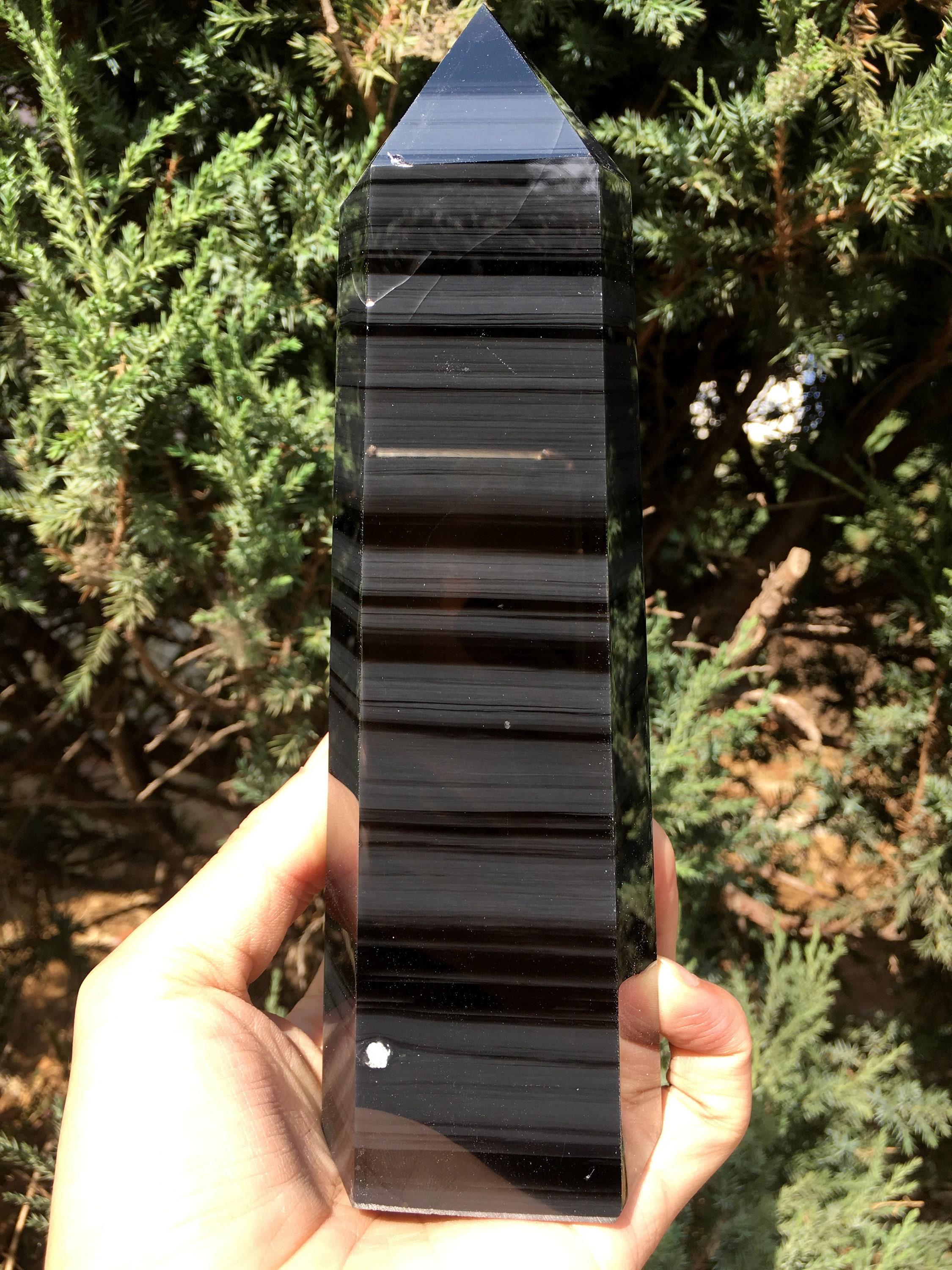 Natural Best Clear obsidian Polished Tower Shaped/obsidian | Etsy