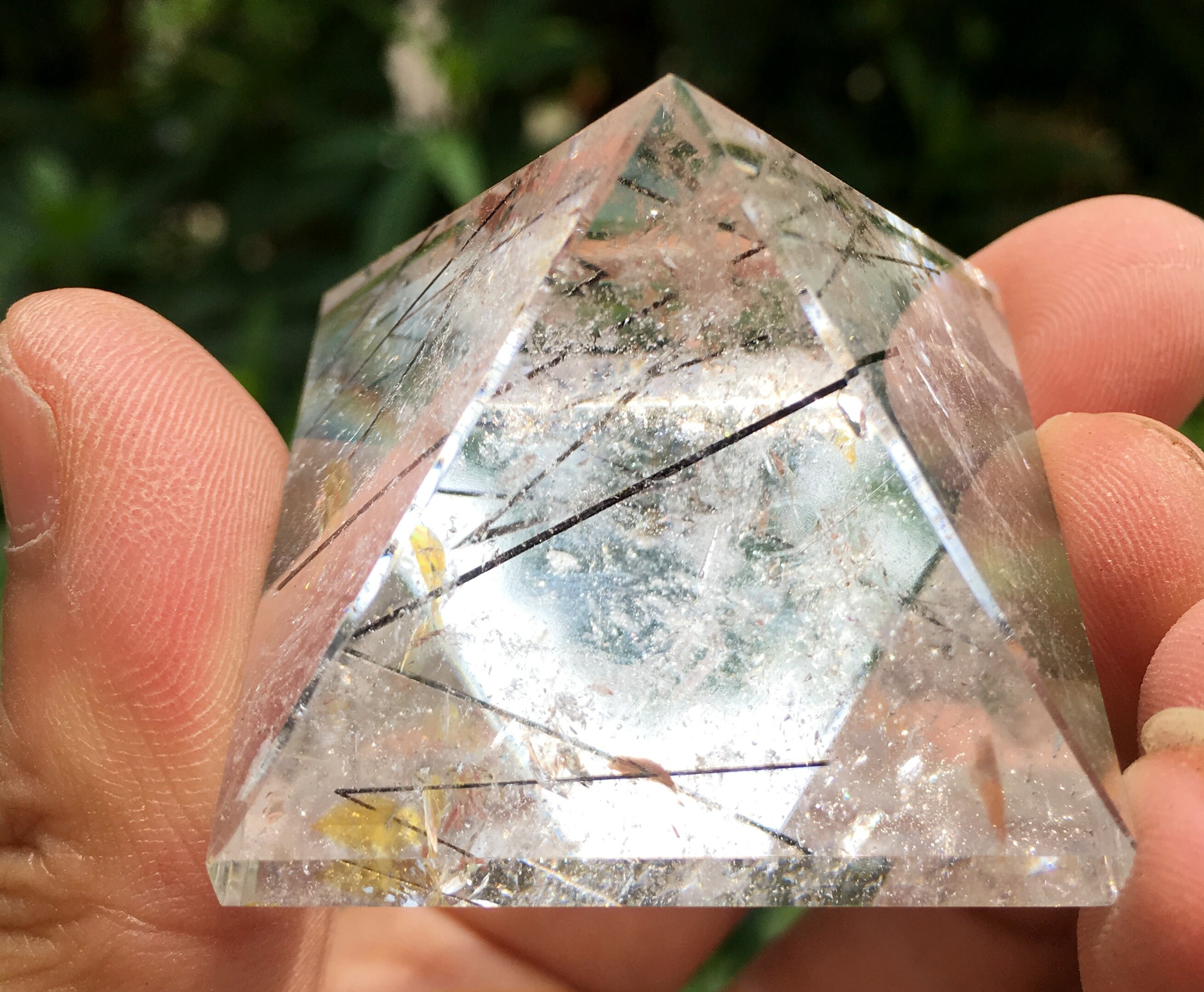 Rare Natural Golden Rutilated Pyramid/golden Rutile/quartz Pyramid ...