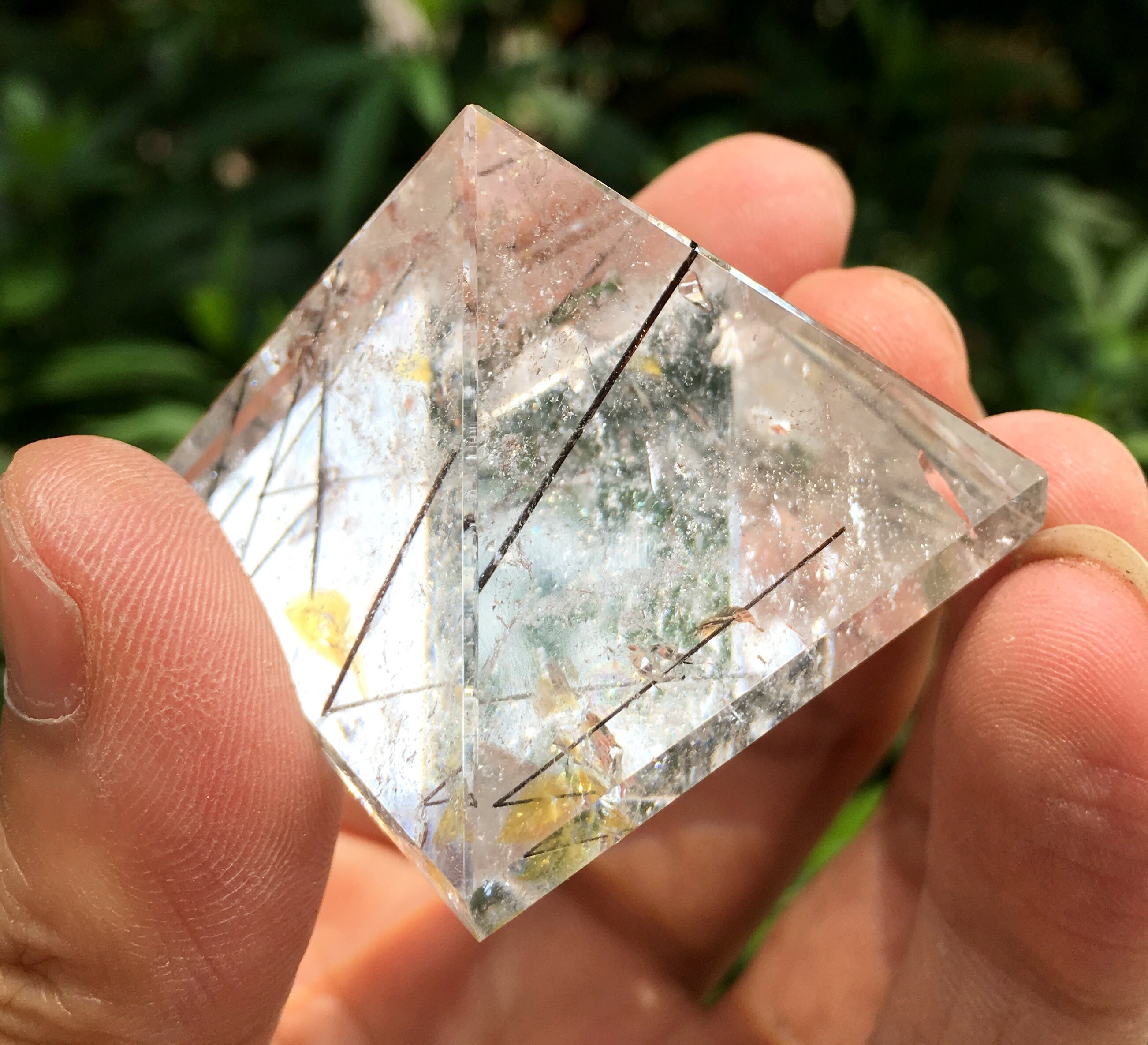 Rare Natural Golden Rutilated Pyramid/golden Rutile/quartz Pyramid ...