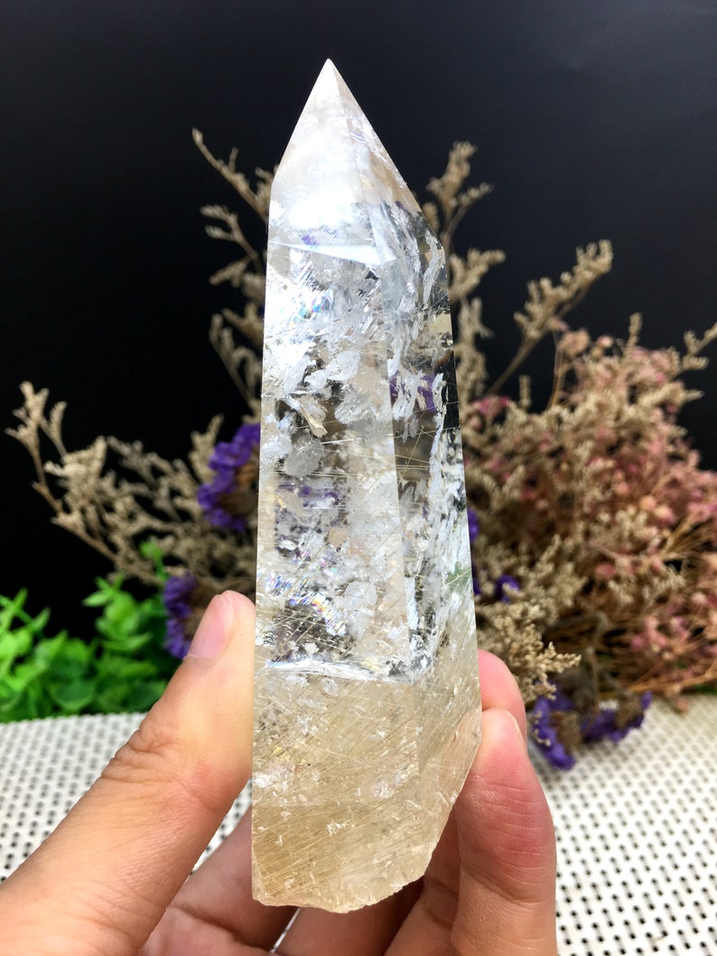 Rare Clear Golden Rutilated Inclusions Quartz Point/crystal - Etsy