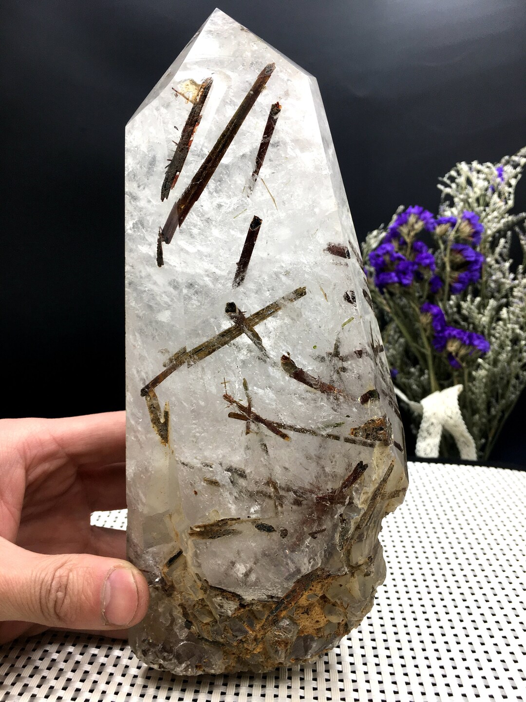 Rare Large Clear Brown Rutilated Inclusions Quartz Point/crystal Tower ...