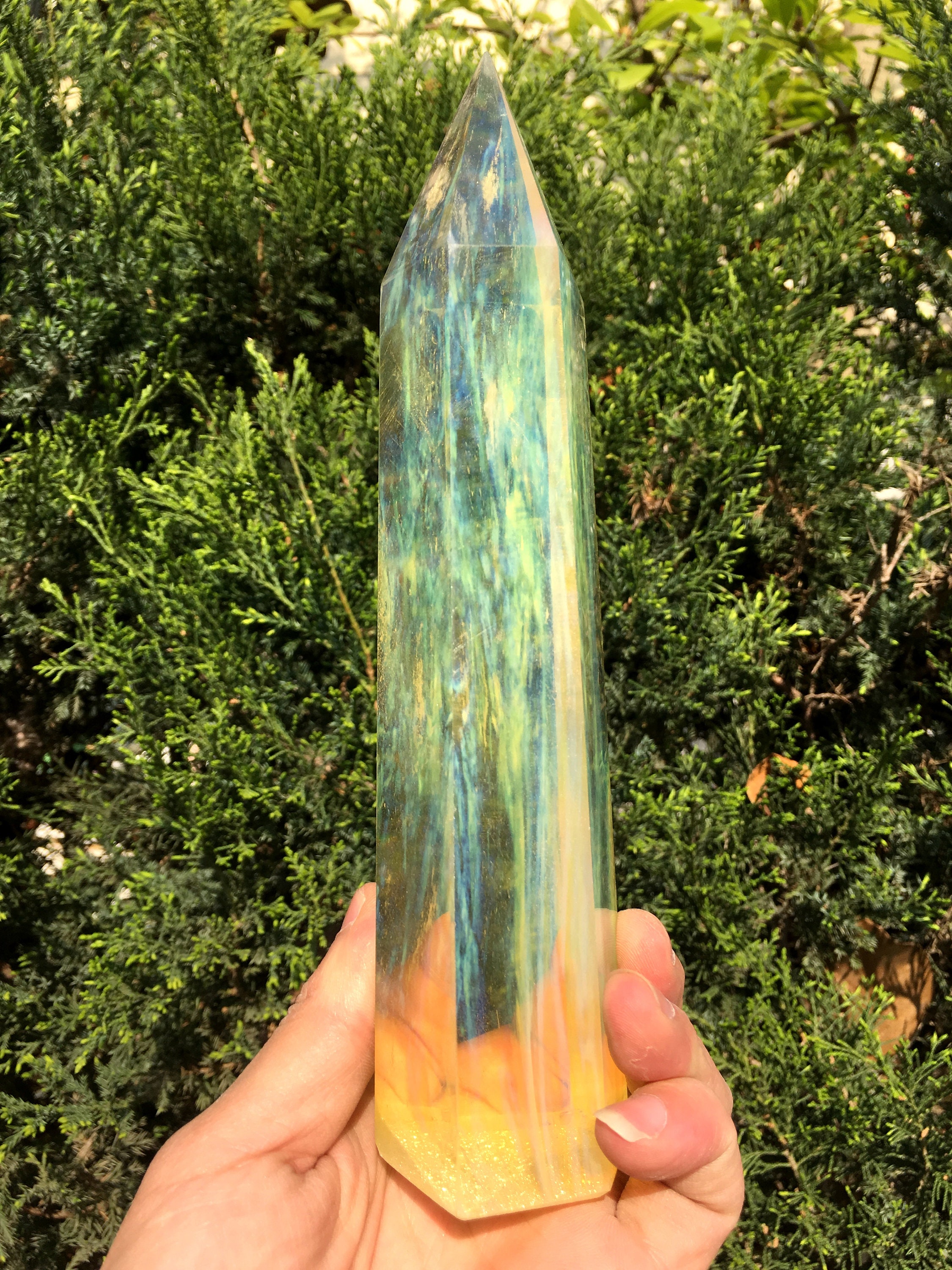 Clear Smelt yellow quartz point/Clear Smelt quartz Polished | Etsy