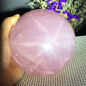 Best Rose Quartz Sphere/rare Hexagonal Starlight/rose Crystal Sphere ...