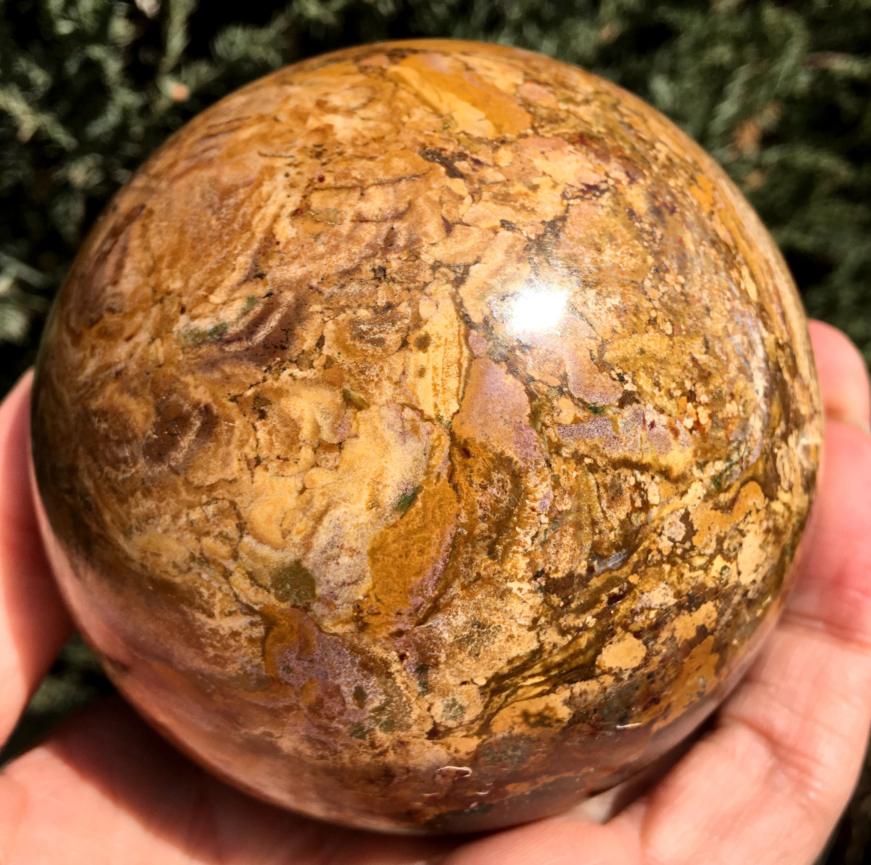 Natural Large Ocean Jasper Crystal Ball/Palm Stones | Etsy