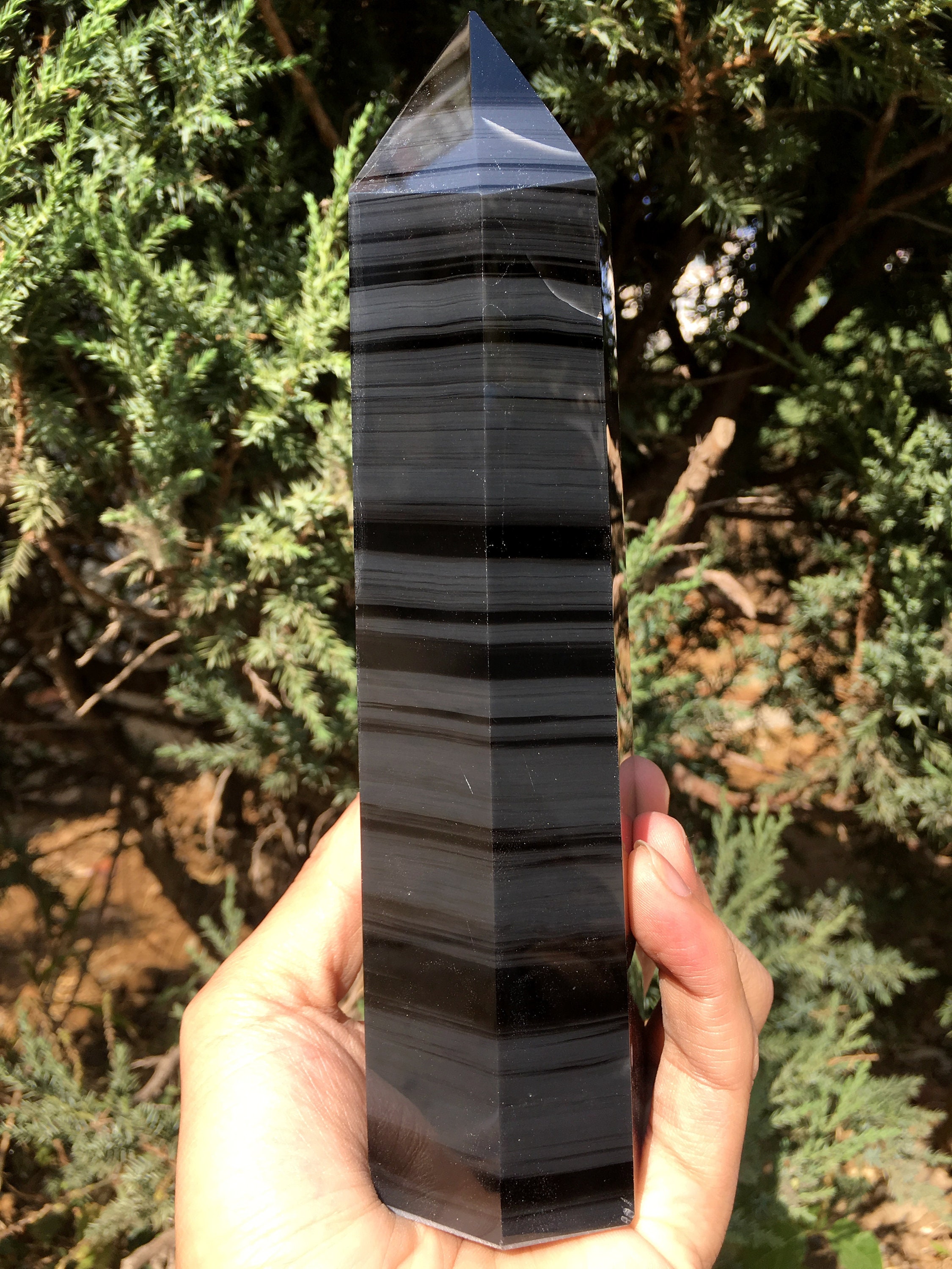 Natural Best Clear obsidian Polished Tower Shaped/obsidian | Etsy