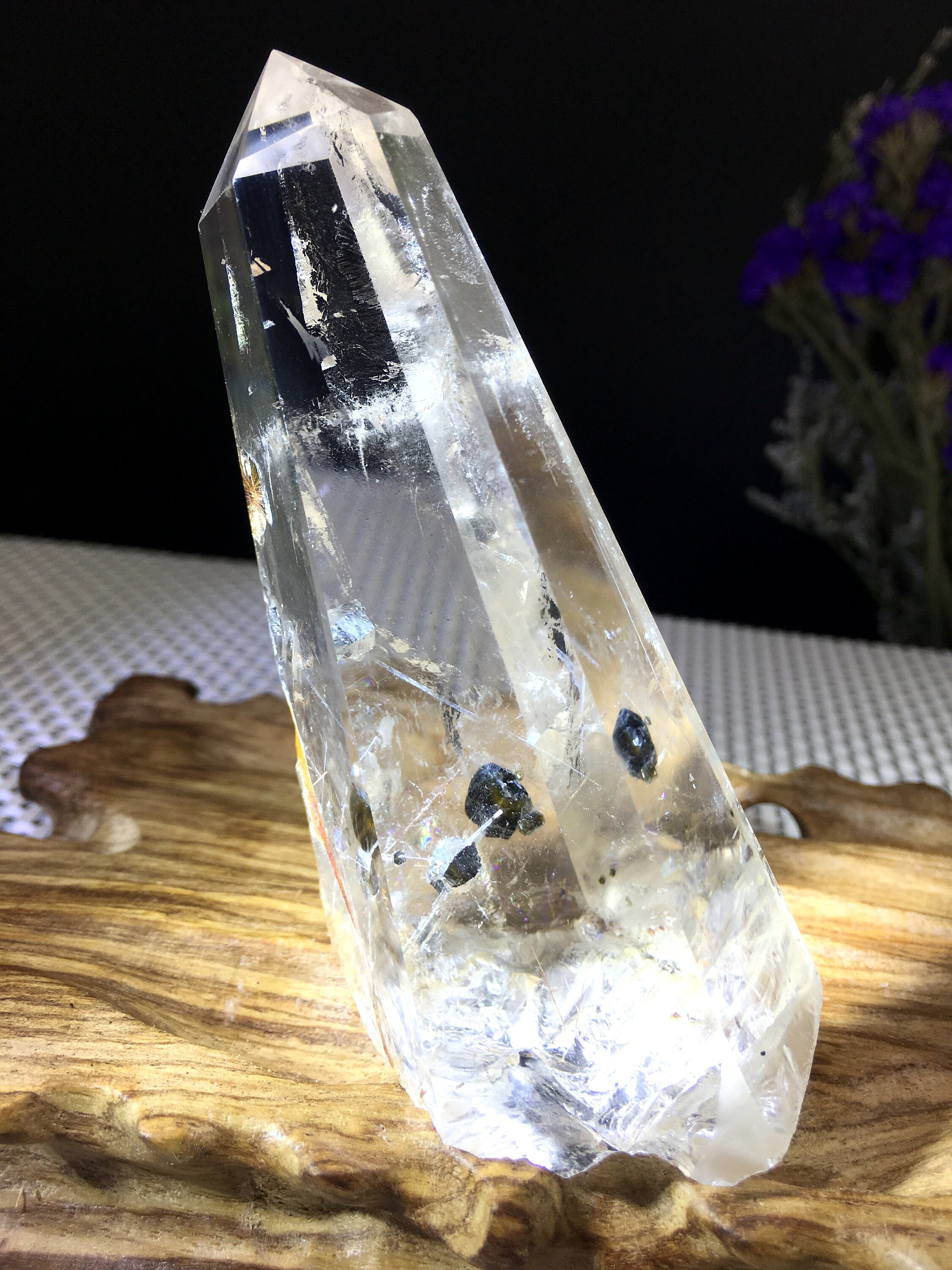 Rare Large Black Mica Quartz Tower/black Mica Included Crystal | Etsy