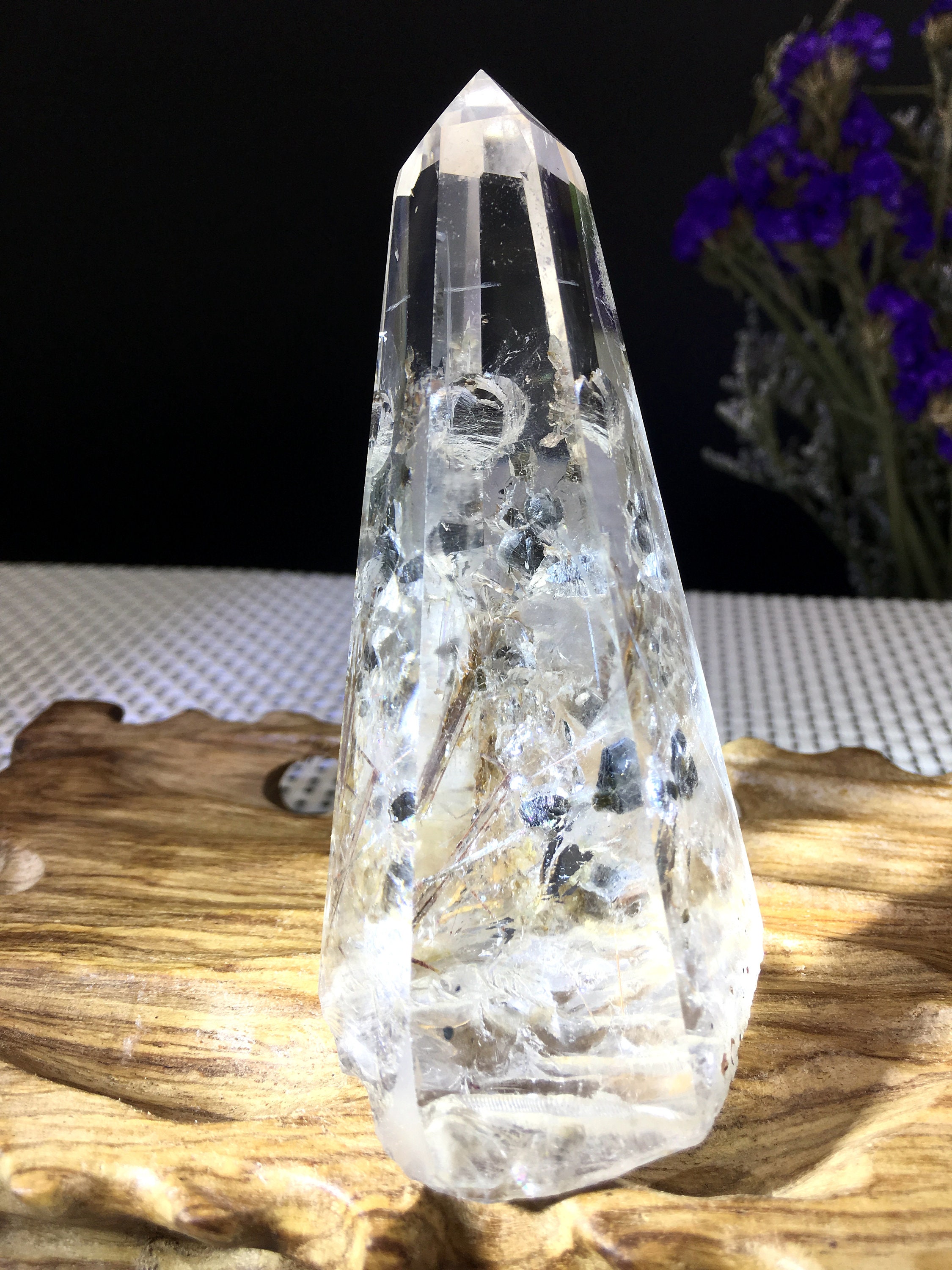 Rare Large Black Mica Quartz Tower/black Mica Included Crystal | Etsy