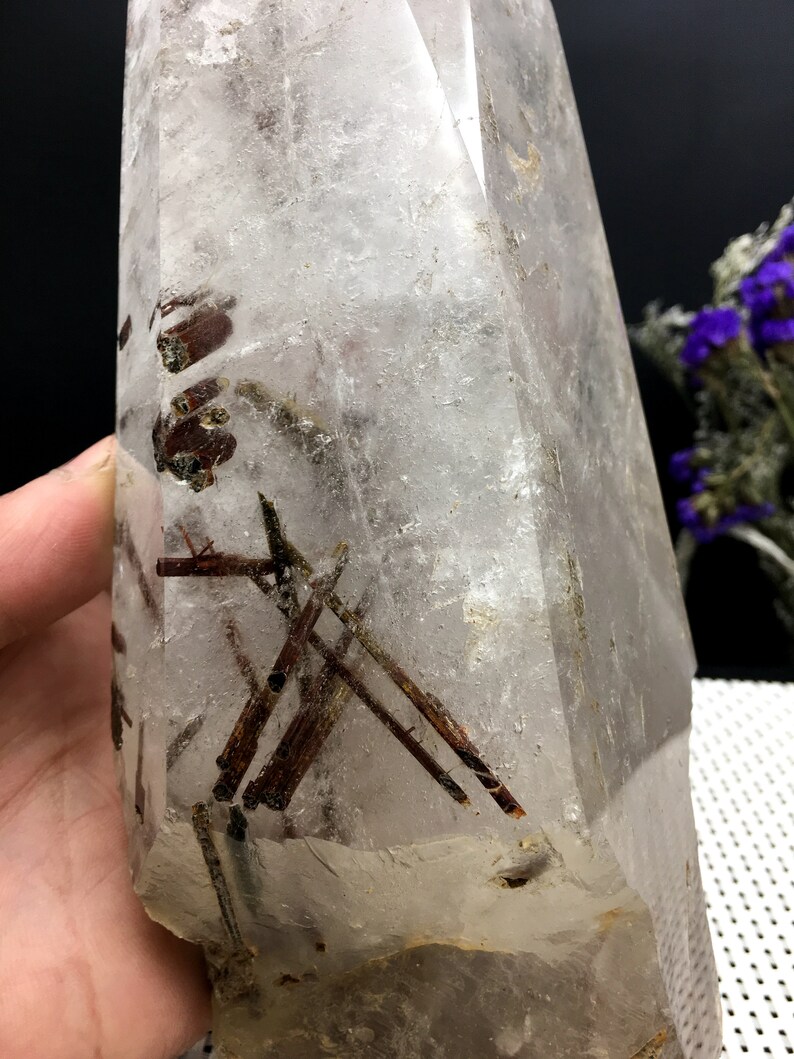 Rare Large Clear Brown Rutilated Inclusions Quartz Point/crystal Tower ...