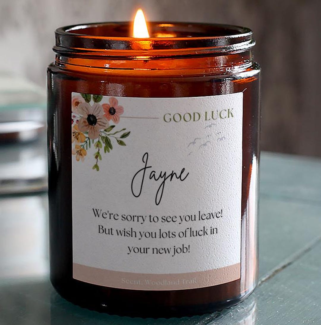 Personalised Good Luck Candle With Customised Label - Etsy