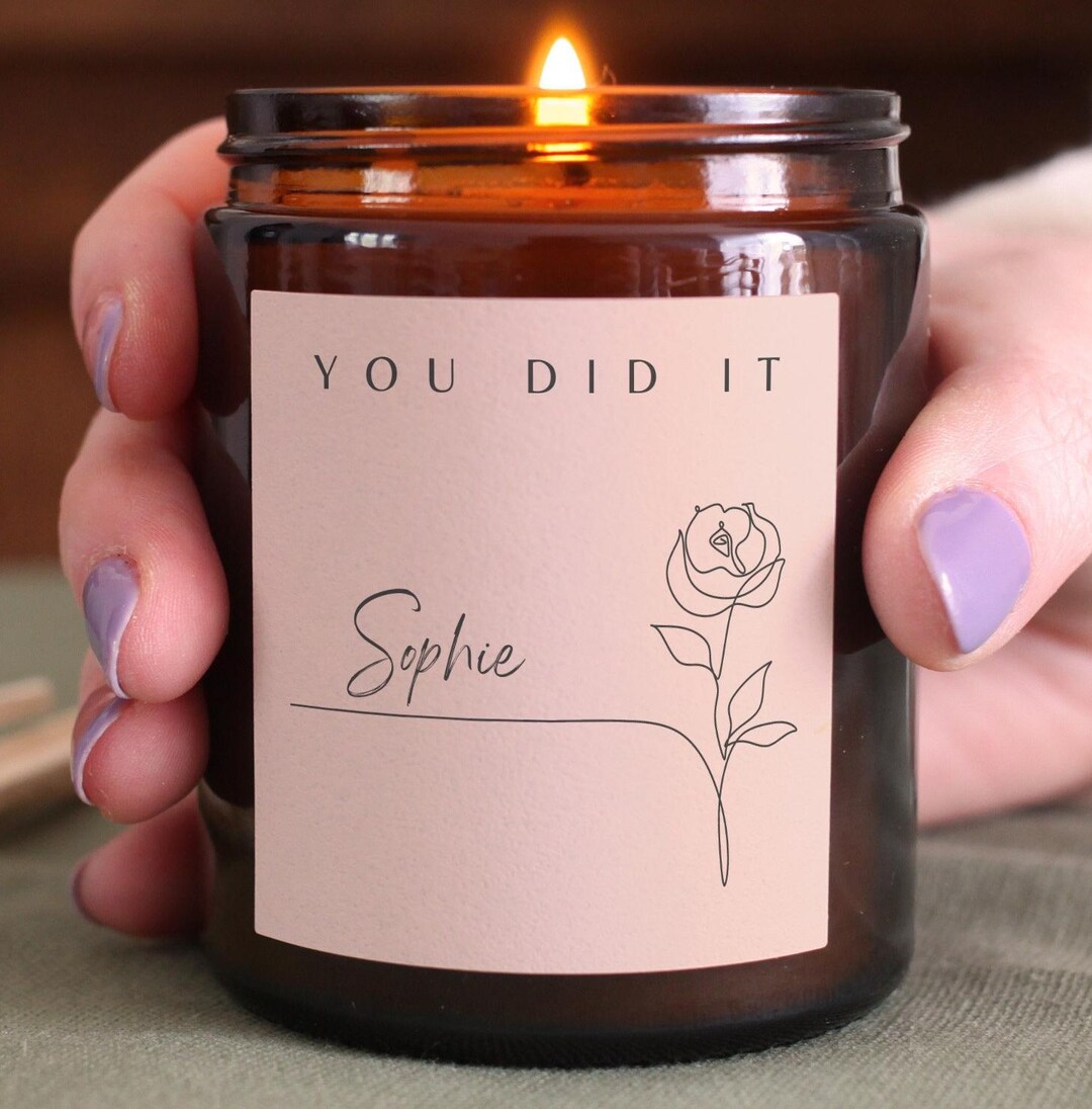 Well Done Gift Personalised Candle, You Did It, With Gift Box & Matches ...