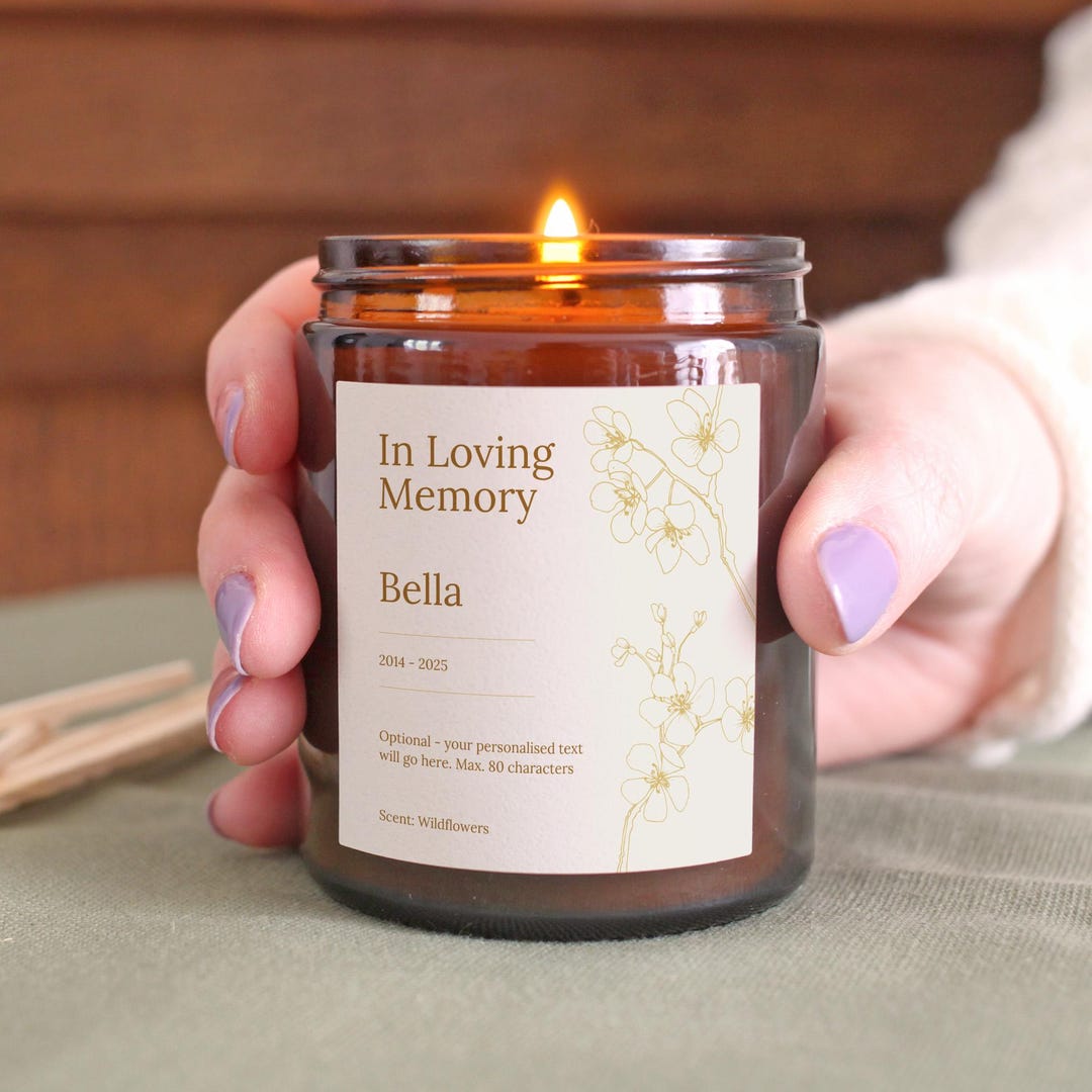 Memorial Candle in Loving Memory Personalised Keepsake - Etsy