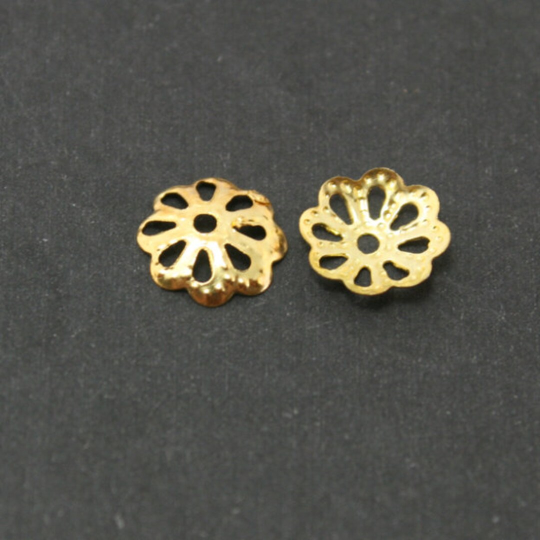 40 X Pearl Caps Flower Gold 9 Mm - Etsy