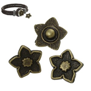 2 X Snap Fastener Flower Bronze 17 X 16 Mm - Etsy
