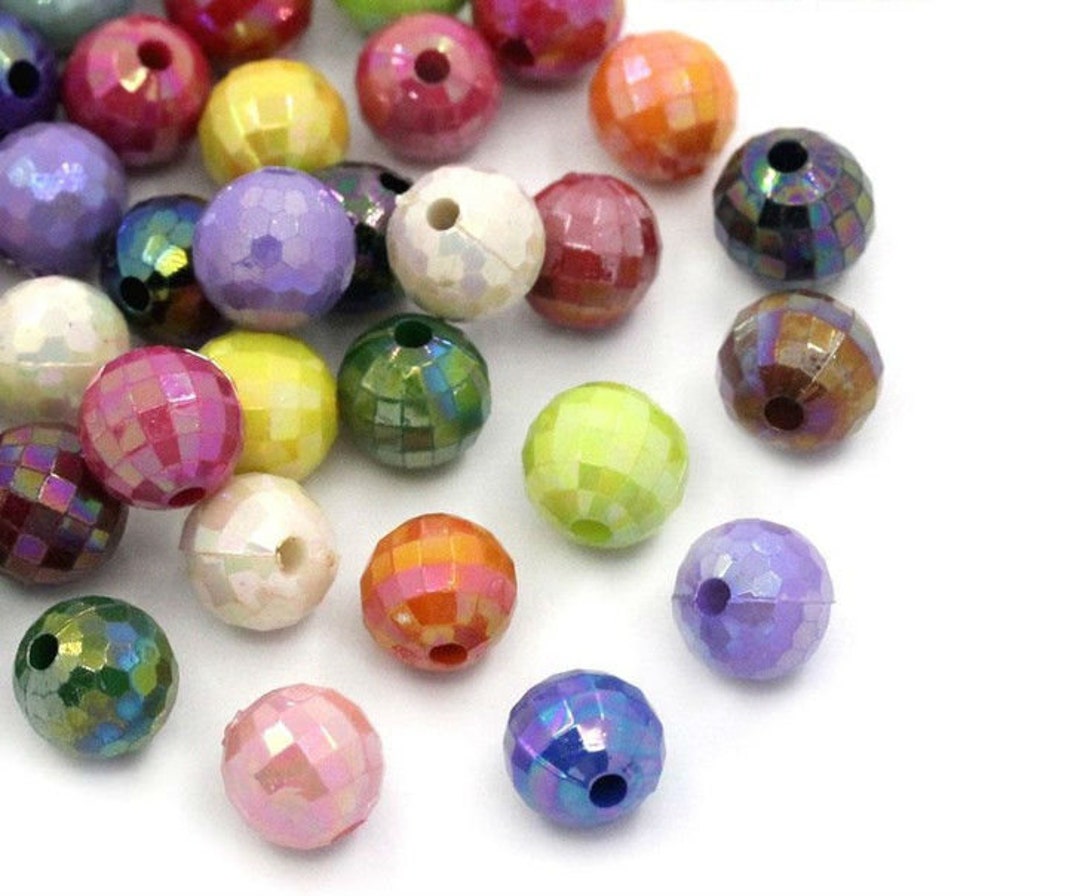 50 x Acryl Perlen Facettiert Bunt 8mm - Etsy.de