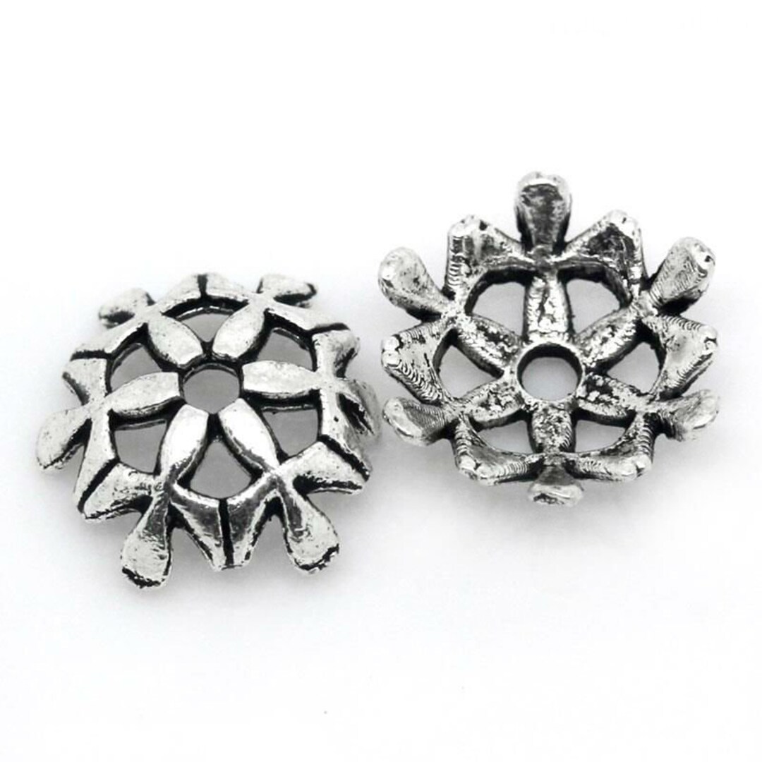 20 X Pearl Cap Snowflake Silver 10 Mm - Etsy