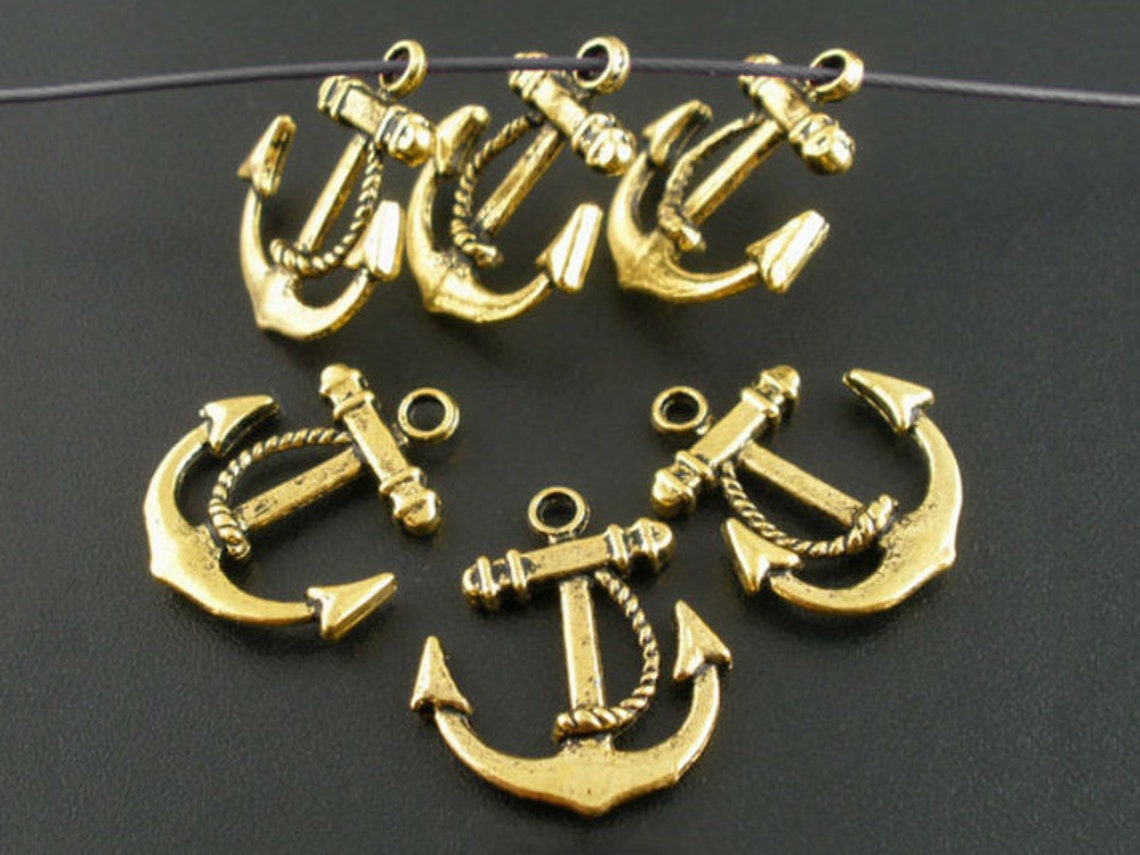 5 x Anhänger Anker Gold 23x20mm - Etsy.de