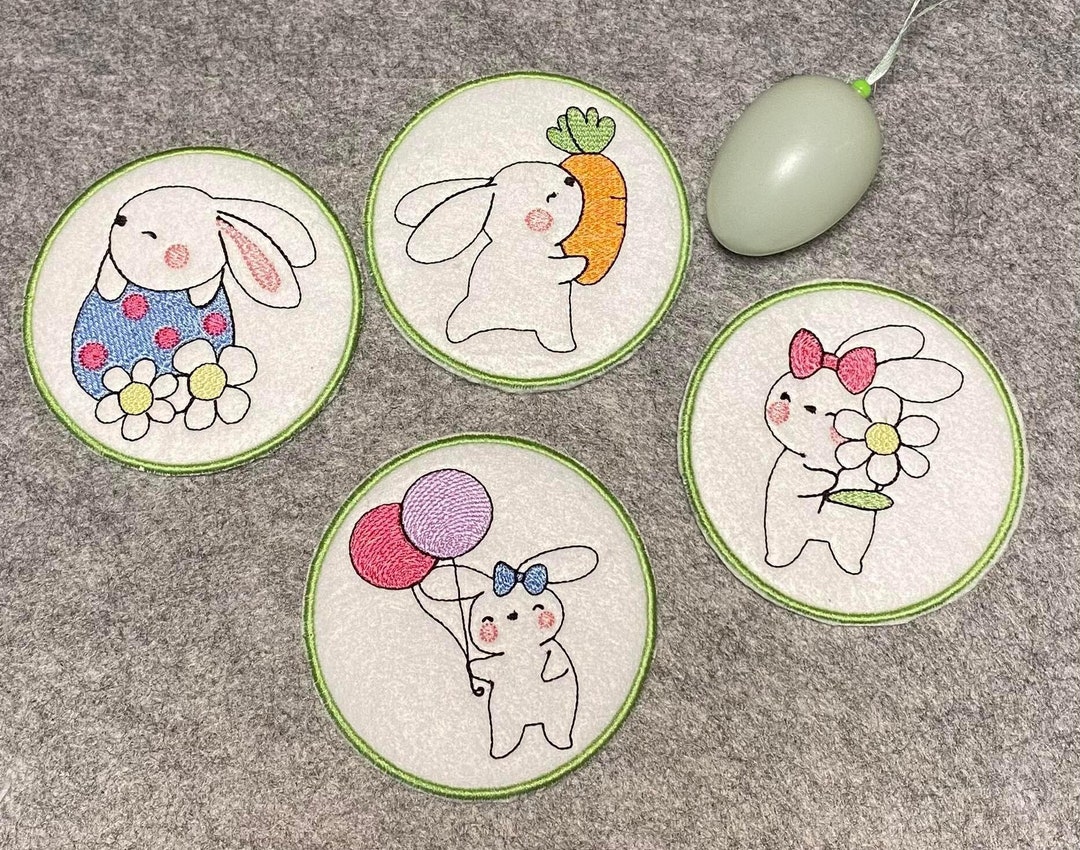 Easter Coaster Embroidery File ITH - Etsy