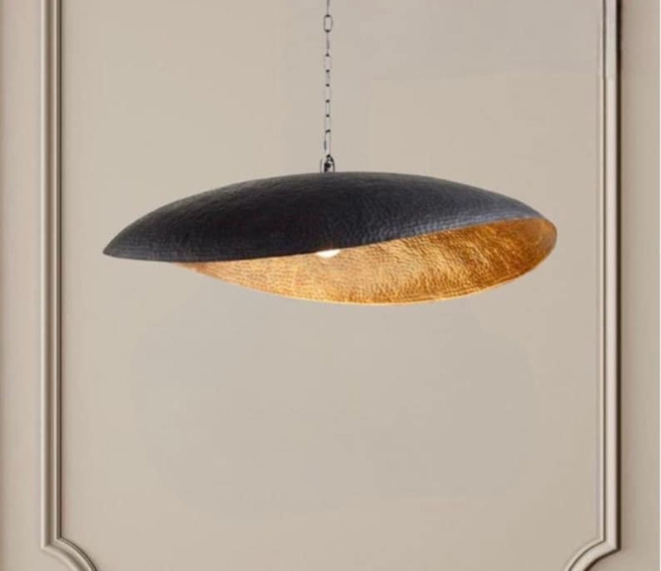 Moroccan Hammered Lampshade, Hanade Moroccan Leaf, Black Out Gold In ...