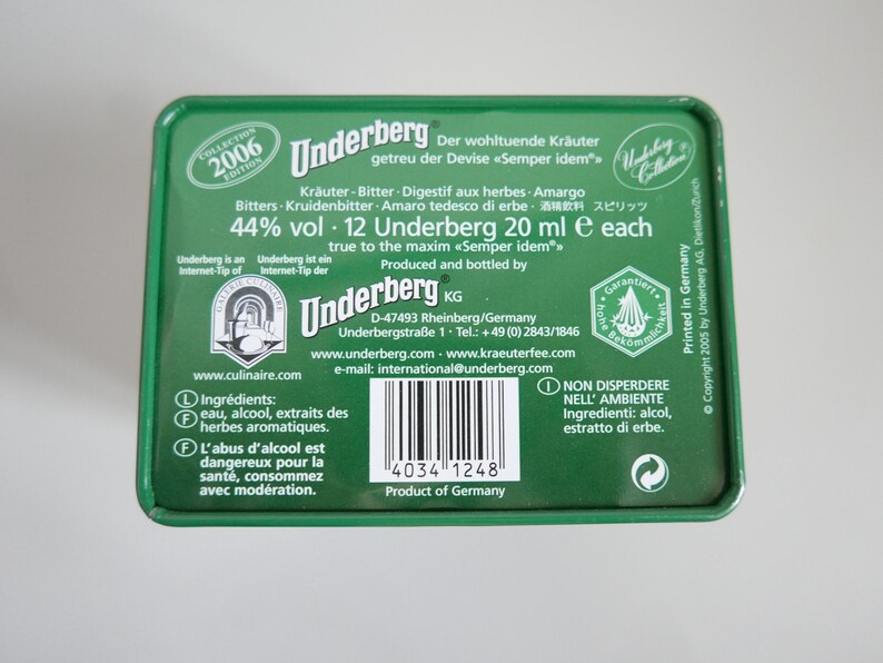Vintage Tin Underberg Schnapps, Japan 2006, SHIPPING FROM GERMANY - Etsy