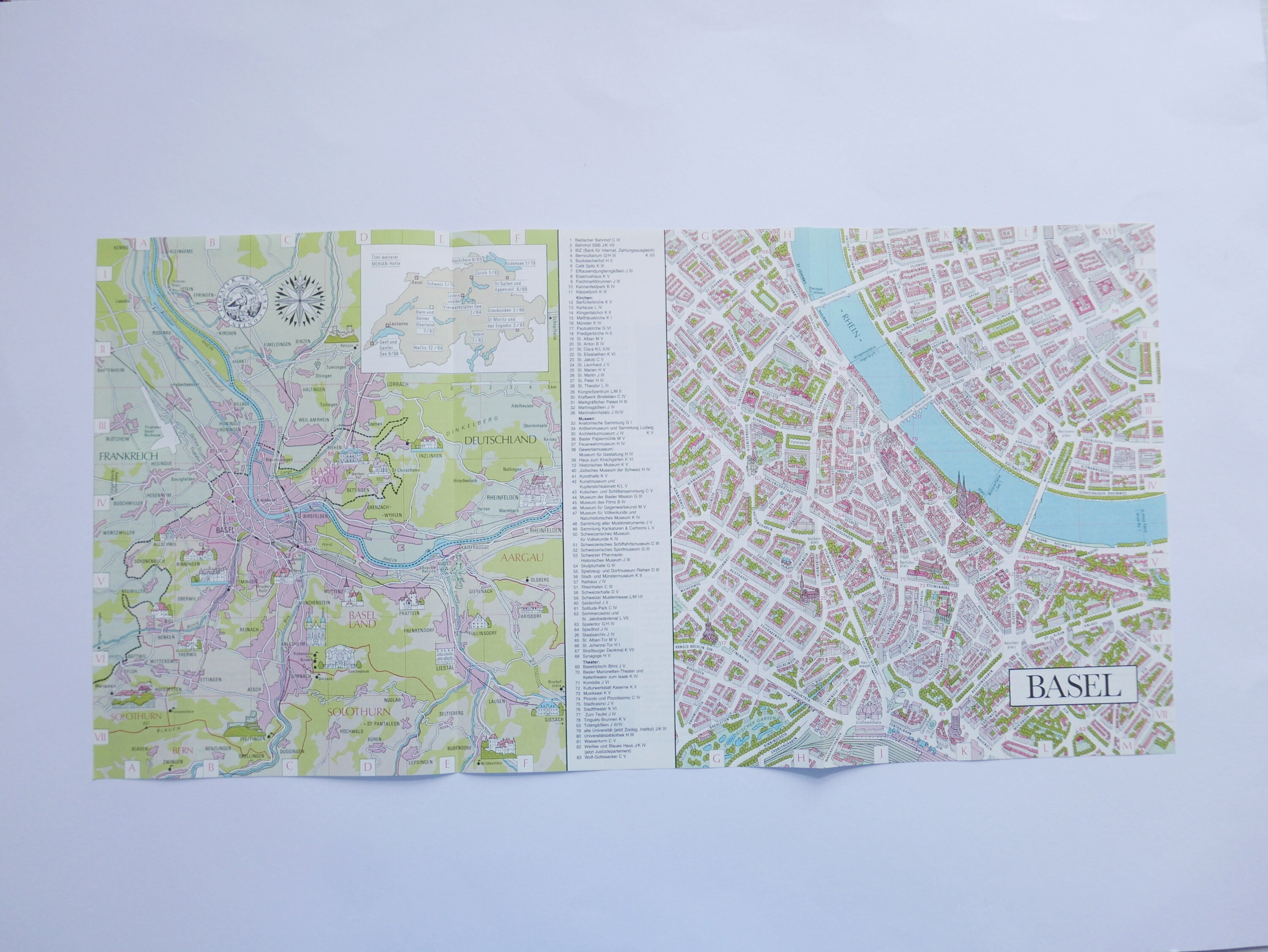 Vintage Map of Basel in Swisserland Small Size Wall Hanging - Etsy