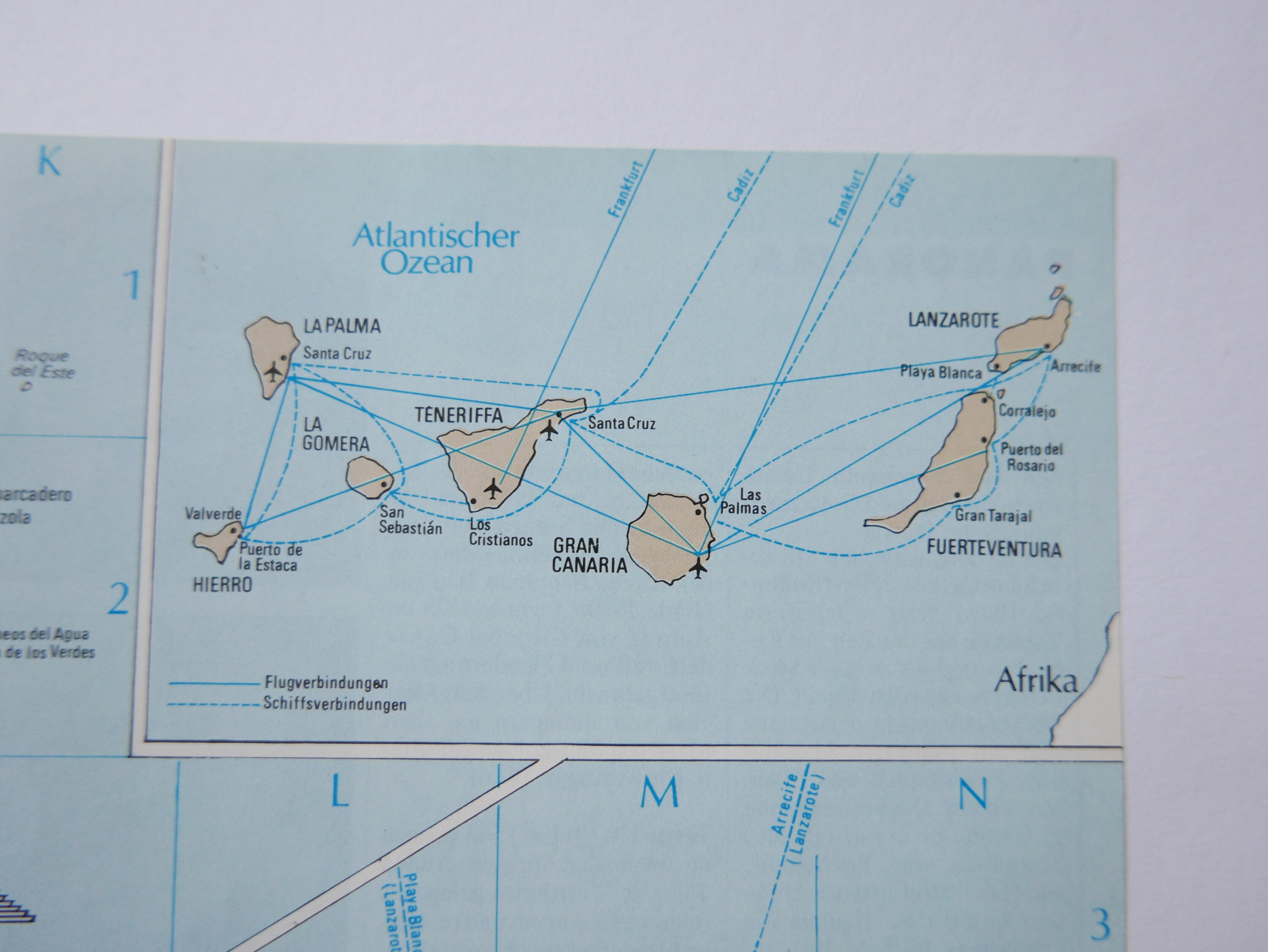 Vintage Map of the Canary Islands, German Merian Travel Magazine ...
