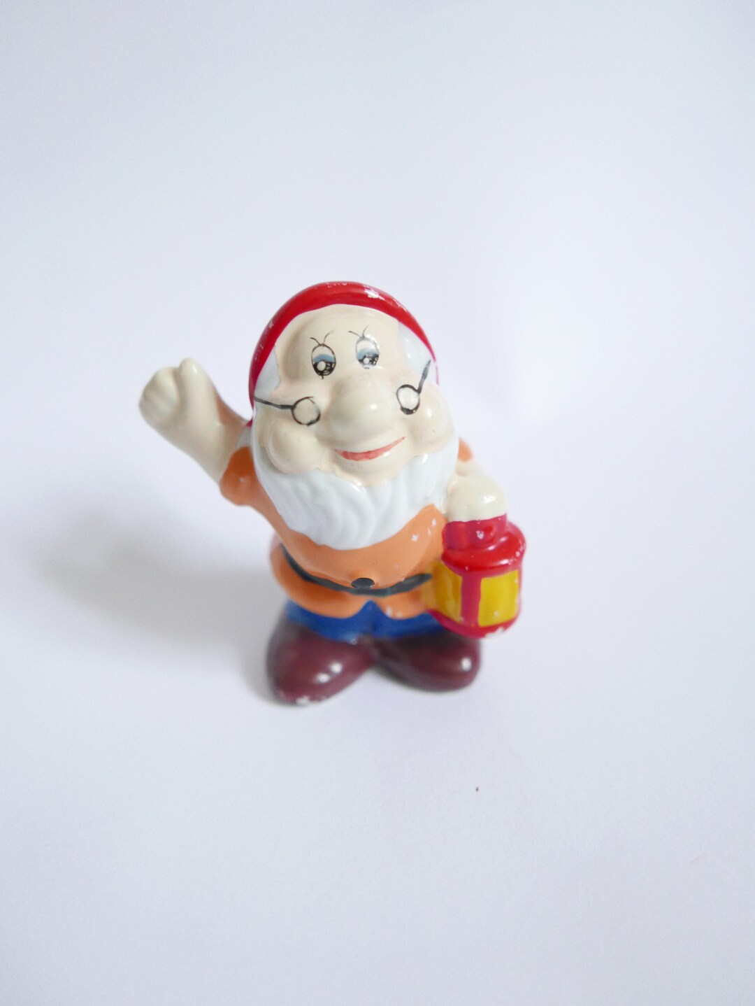 German Vintage Garden Gnome With Lantern , Small Figurine Home Decor ...
