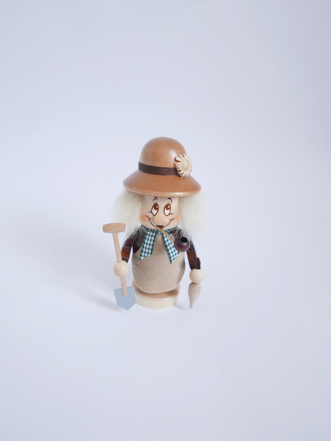 Wood Incense Smoker Gardener, Dwarf Pipe Man, German Decoration ...