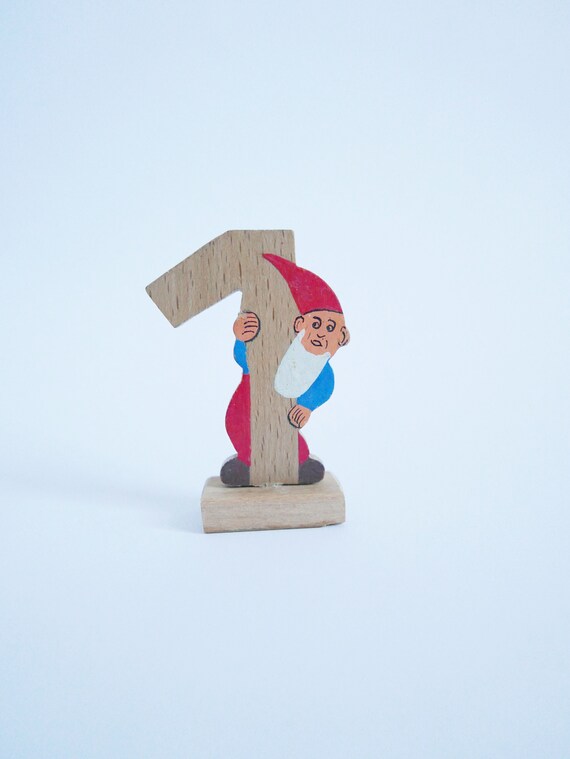 Set Wooden Number 1 and 2 With Dwarf Birthday Decoration - Etsy