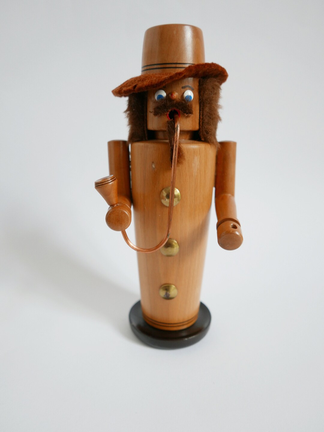 Vintage Wood Incense Smoker Watchman, Pipe Man, German Vintage ...