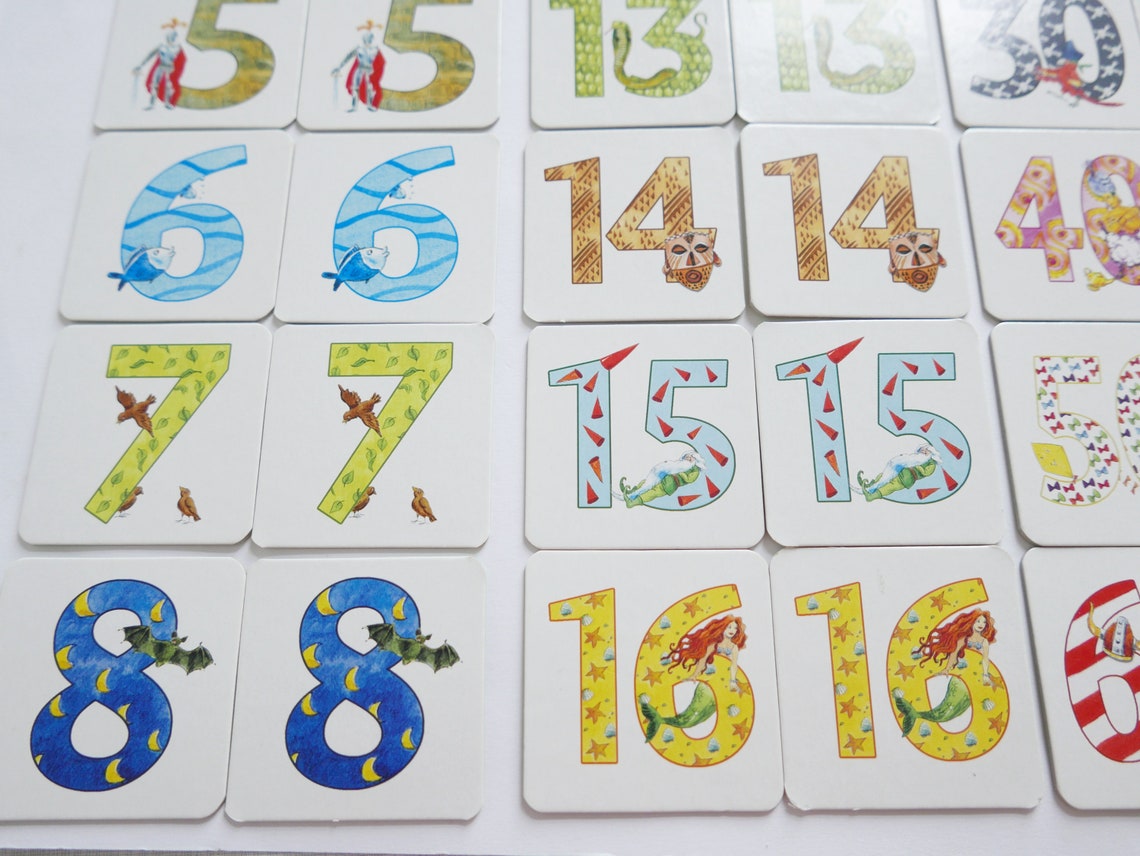 Vintage Learning Numbers Game From Germany, Mein Erstes Zahlen Memo ...