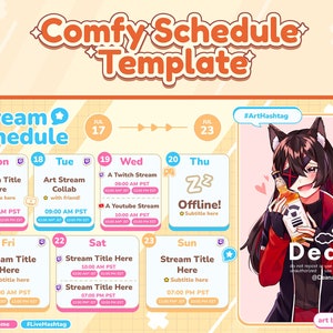 Notebook Stream Schedule Template - Etsy