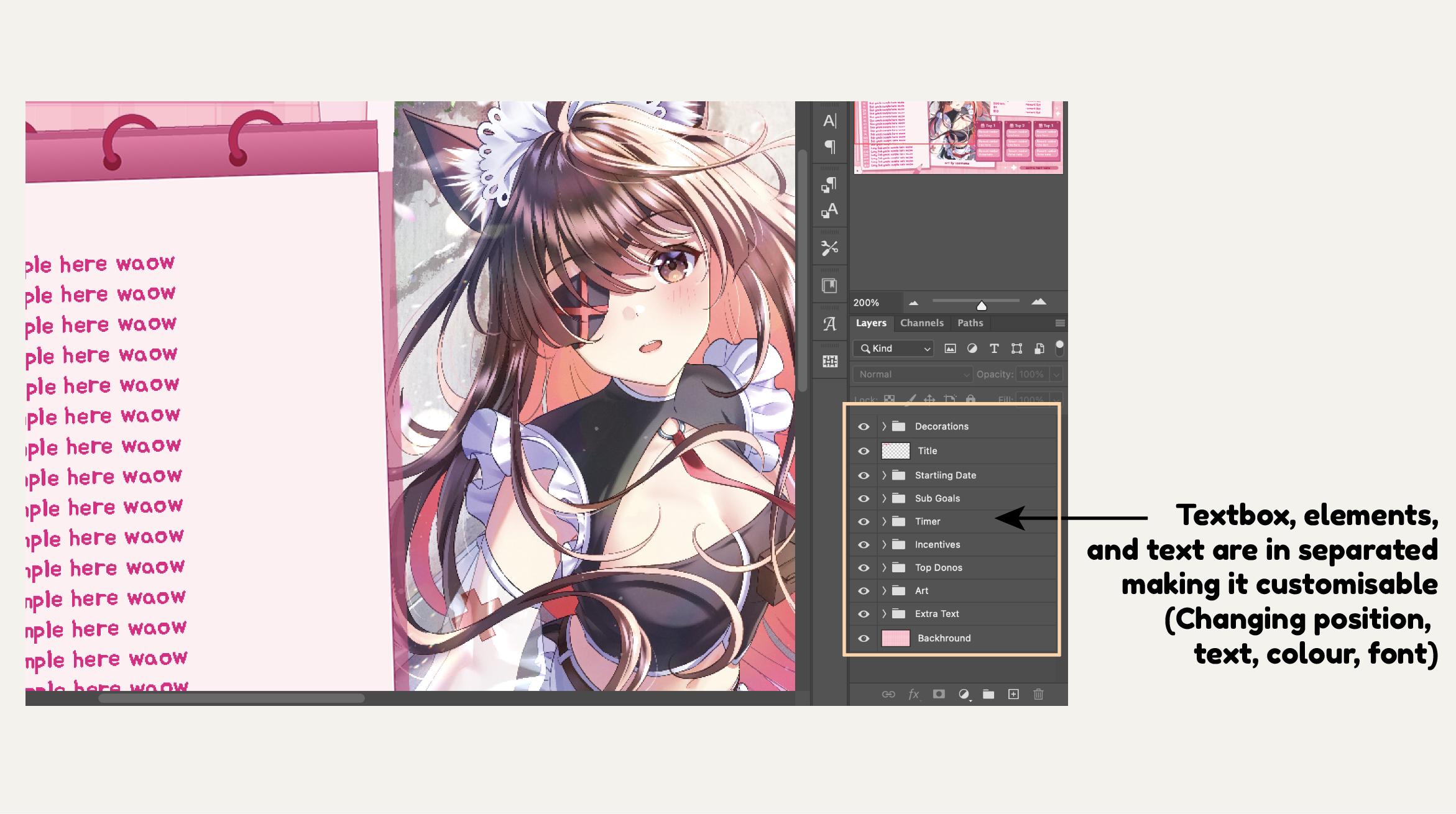 PSD Customisable Subathon Template: Notebook - Etsy