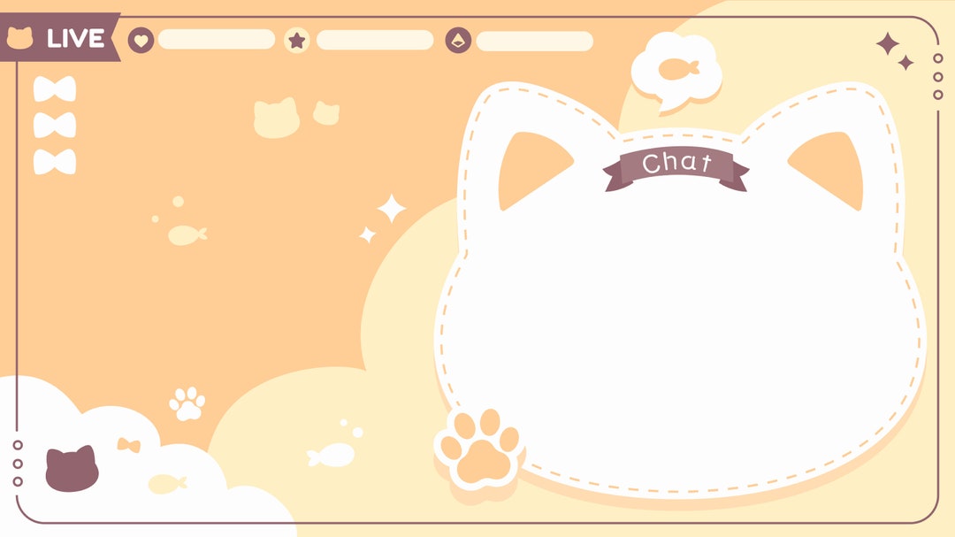 Vtuber Kawaii Cat Animated Overlay Set - Etsy