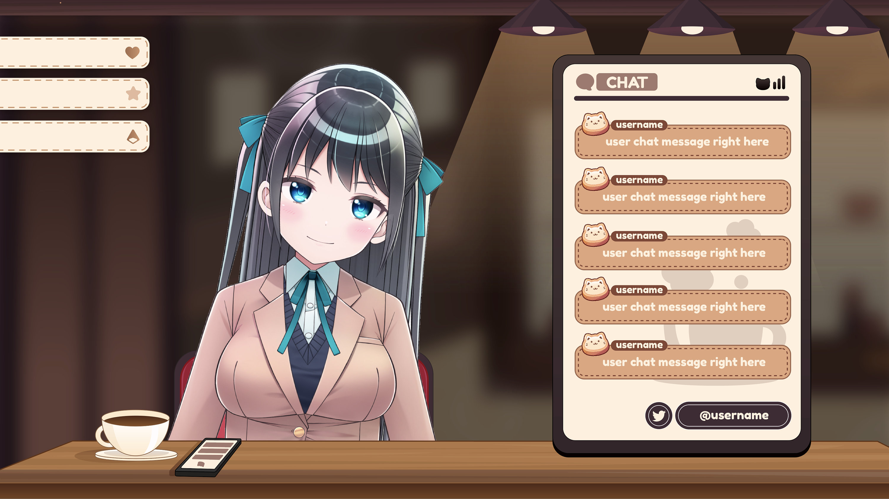 Cozy Cafe Customisable Overlay for Vtuber - Etsy