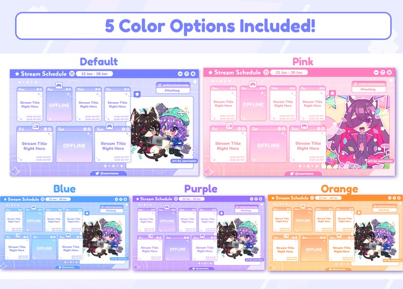 Pop-up Window Schedule Template (5 Colors) - Etsy