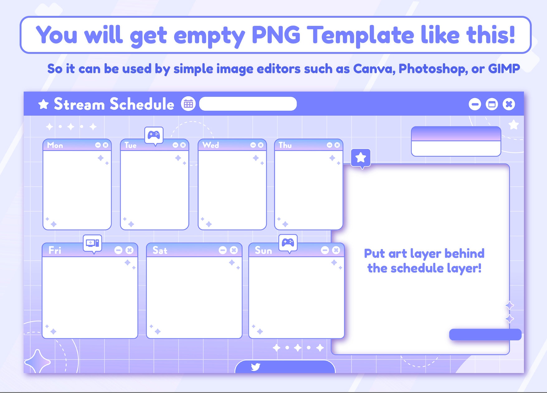 Pop-up Window Schedule Template 5 Colors - Etsy